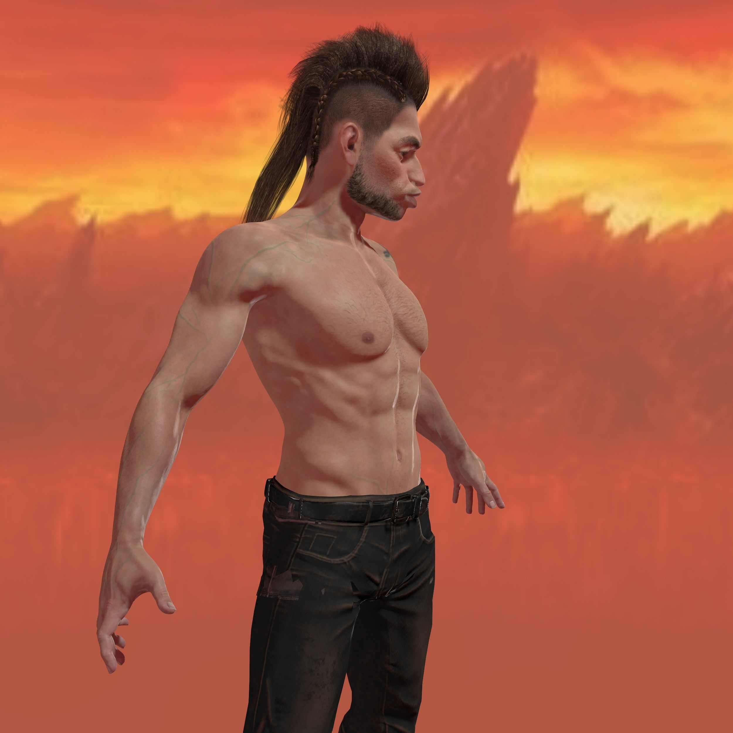3D model Scifi Fantasy Realistic 3D Warrior Character Ready for Fight ...
