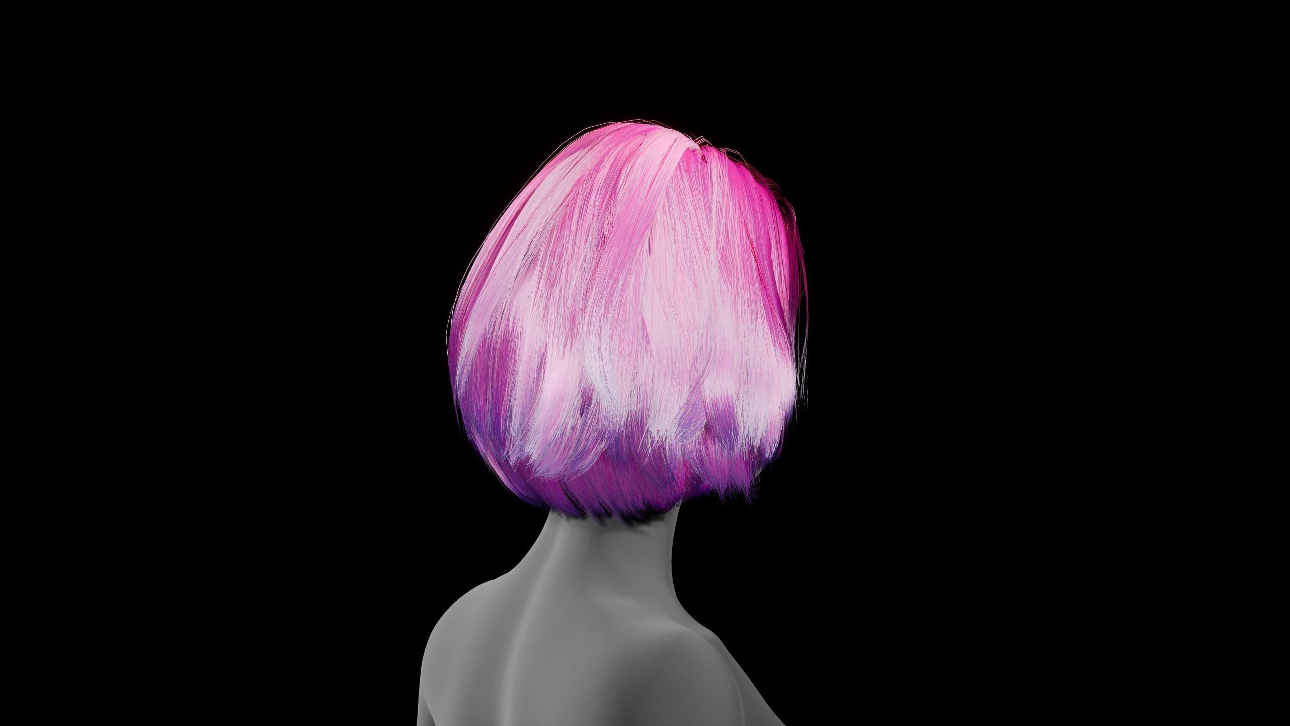 3D model Hairstyle PBR 11484Tris Rigging Skinning VR / AR / low-poly ...