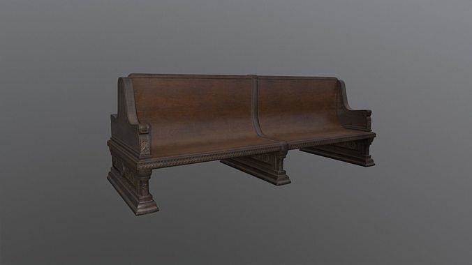 Wood Bench game Low-poly 3D model free VR / AR / low-poly 3D model ...