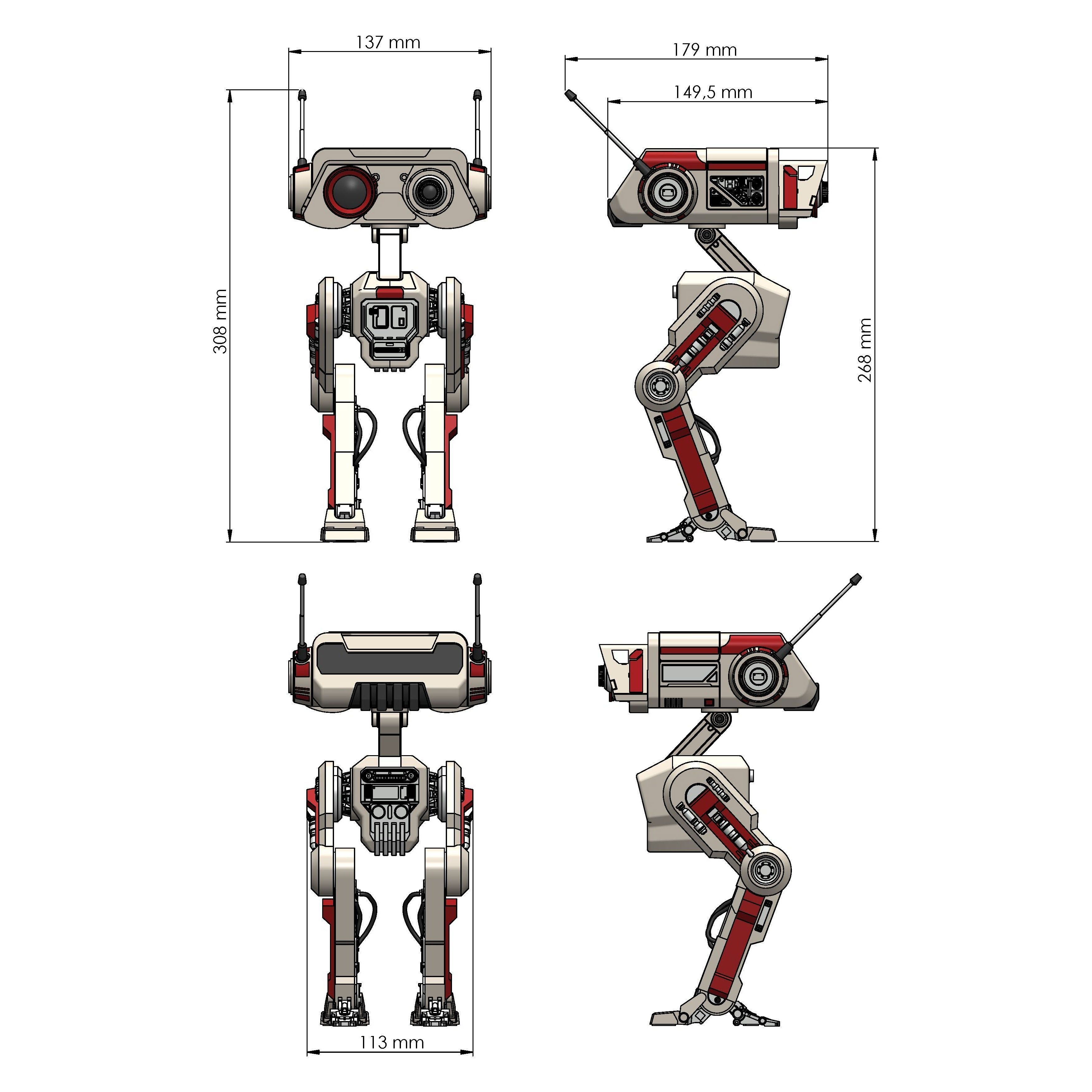 STAR WARS BD1 DROID ARTICULATED DETAILED PRINTABLE 3D model 3D ...