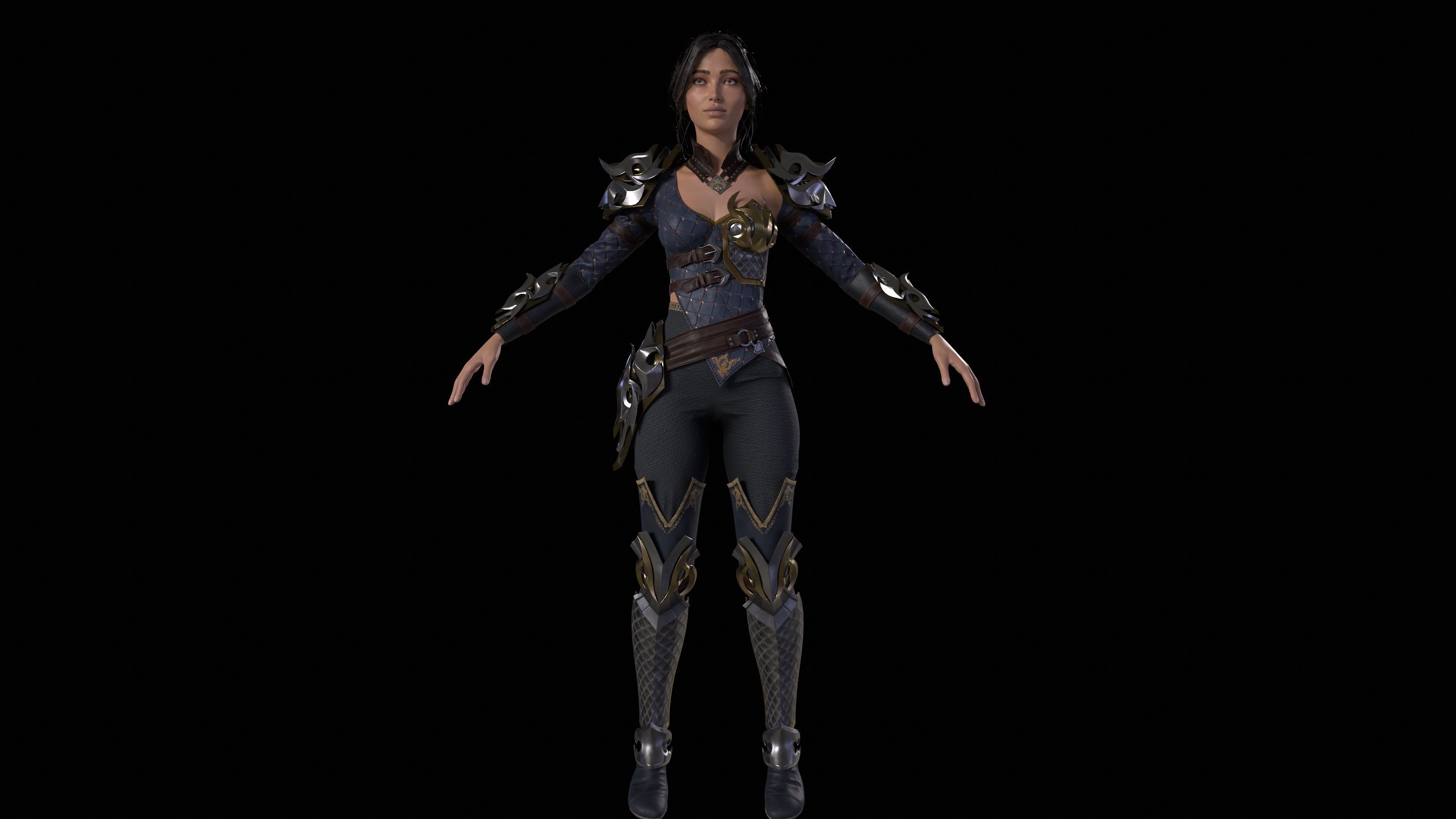 3D model Woman Warrior VR / AR / low-poly | CGTrader