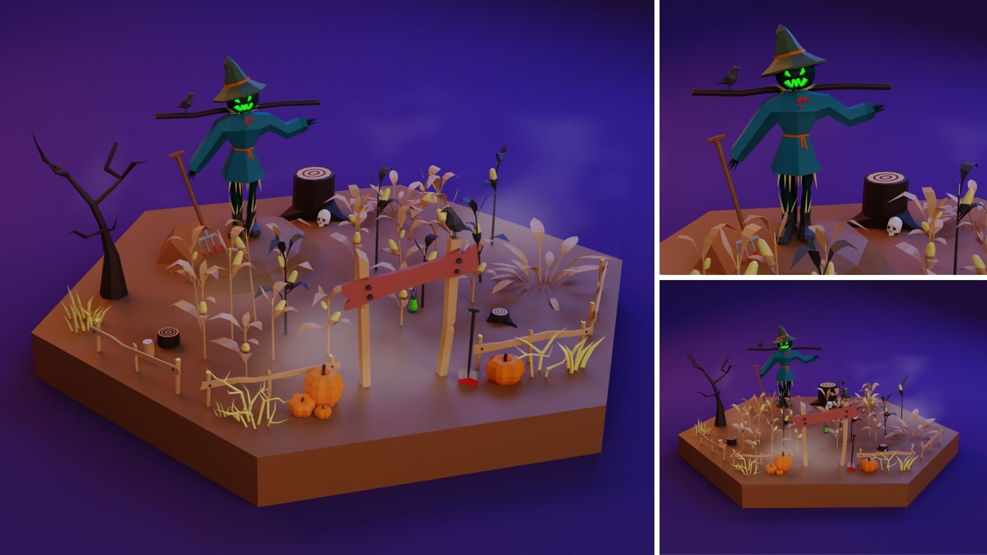3D model Low Poly Mystical Halloween Set VR / AR / low-poly | CGTrader