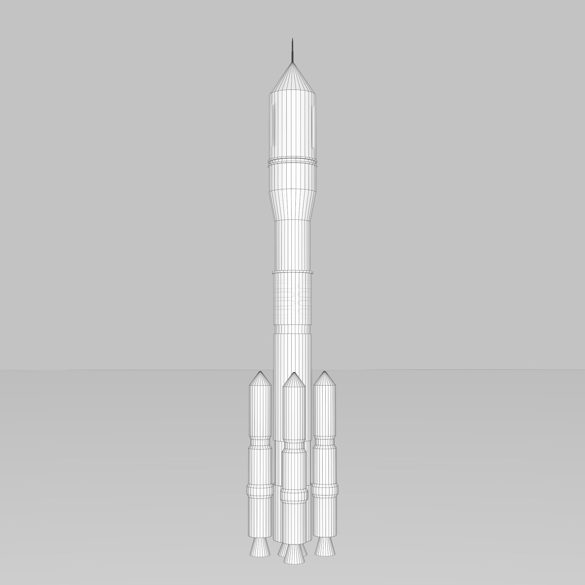 3D model A low-poly 3D model of a simple model of a space rocket VR ...