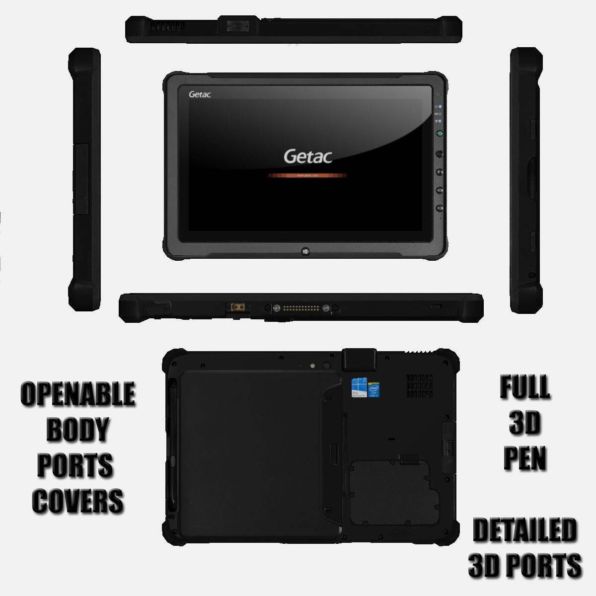 3D model Getac F110 G3 Fully Rugged Tablet VR / AR / low-poly | CGTrader