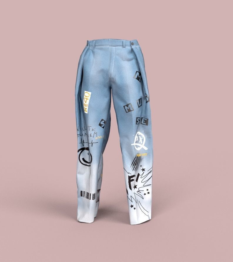 3D model Stylish pants VR / AR / low-poly | CGTrader