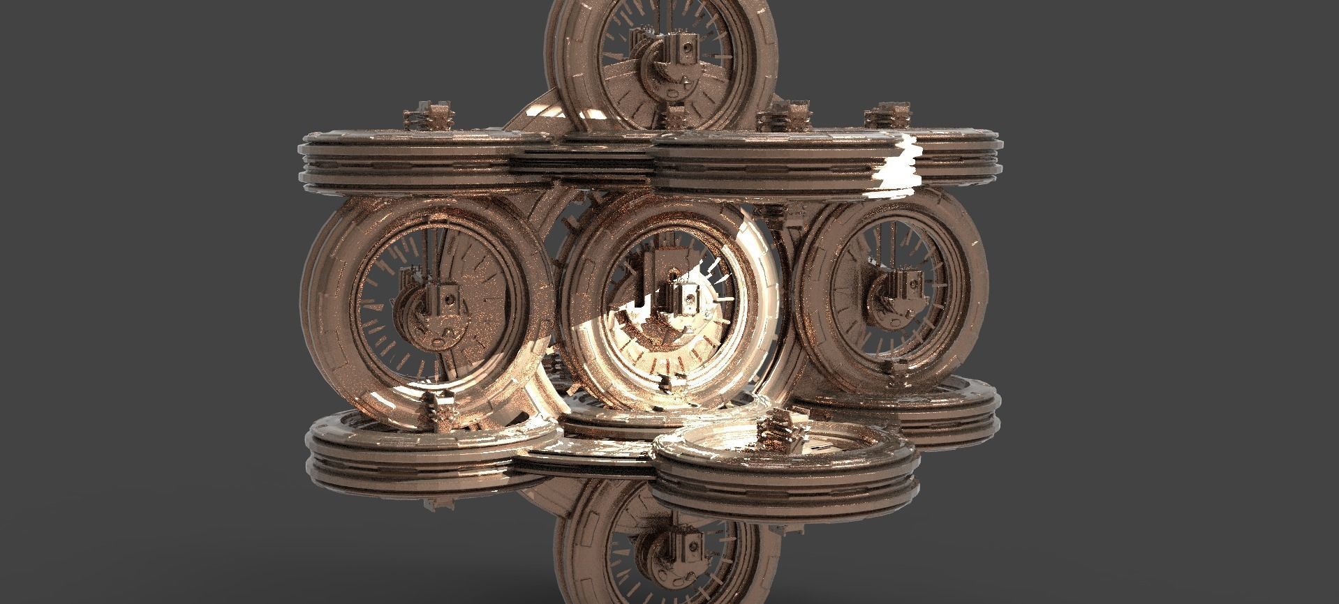 Ancient Alien Star Ring 12 3D model | CGTrader