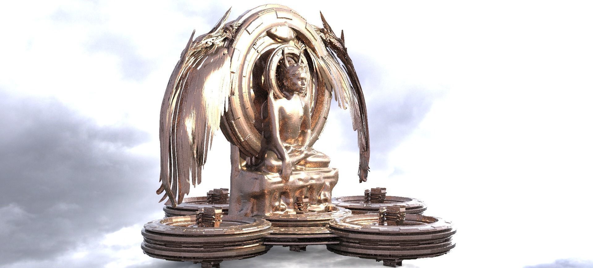 Ancient Alien Star Ring Monolith 4 3D model | CGTrader