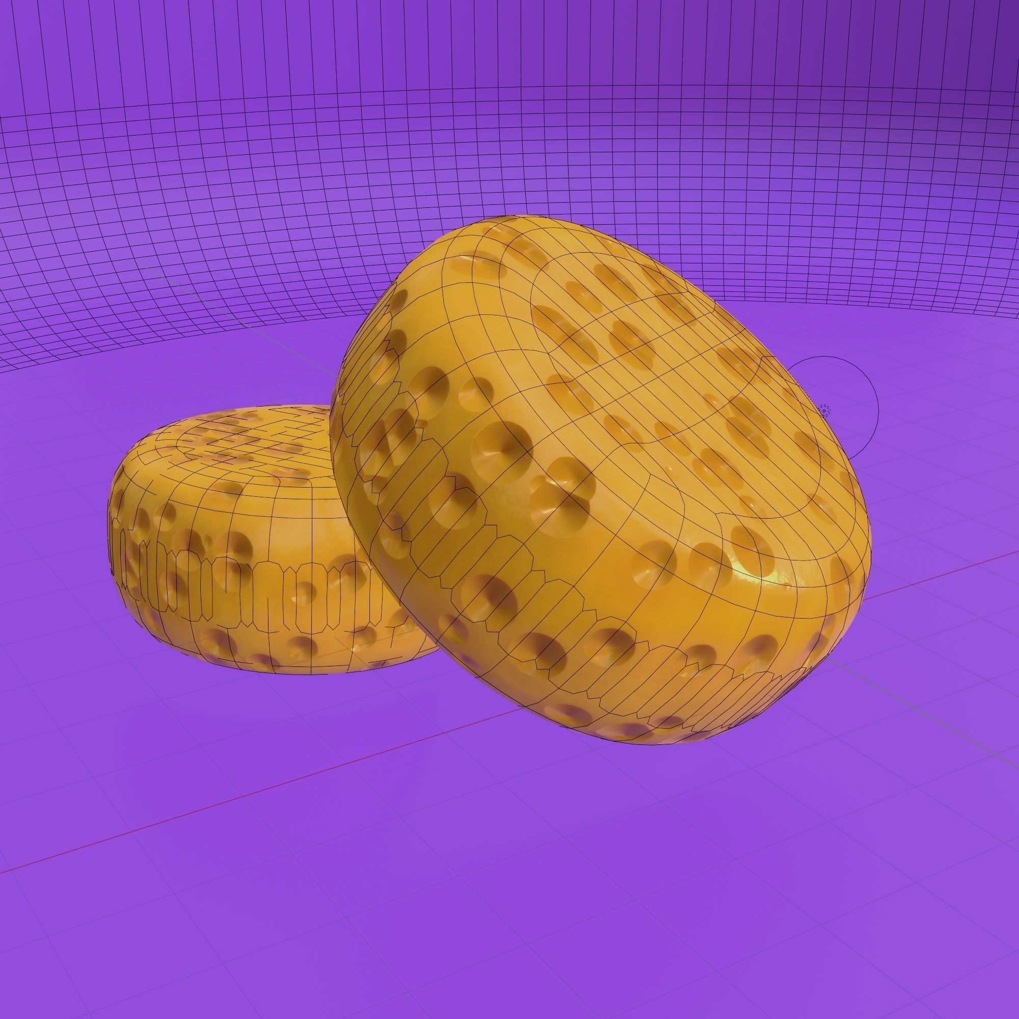 3d model of cheese with materials light and scene free 3D model | CGTrader