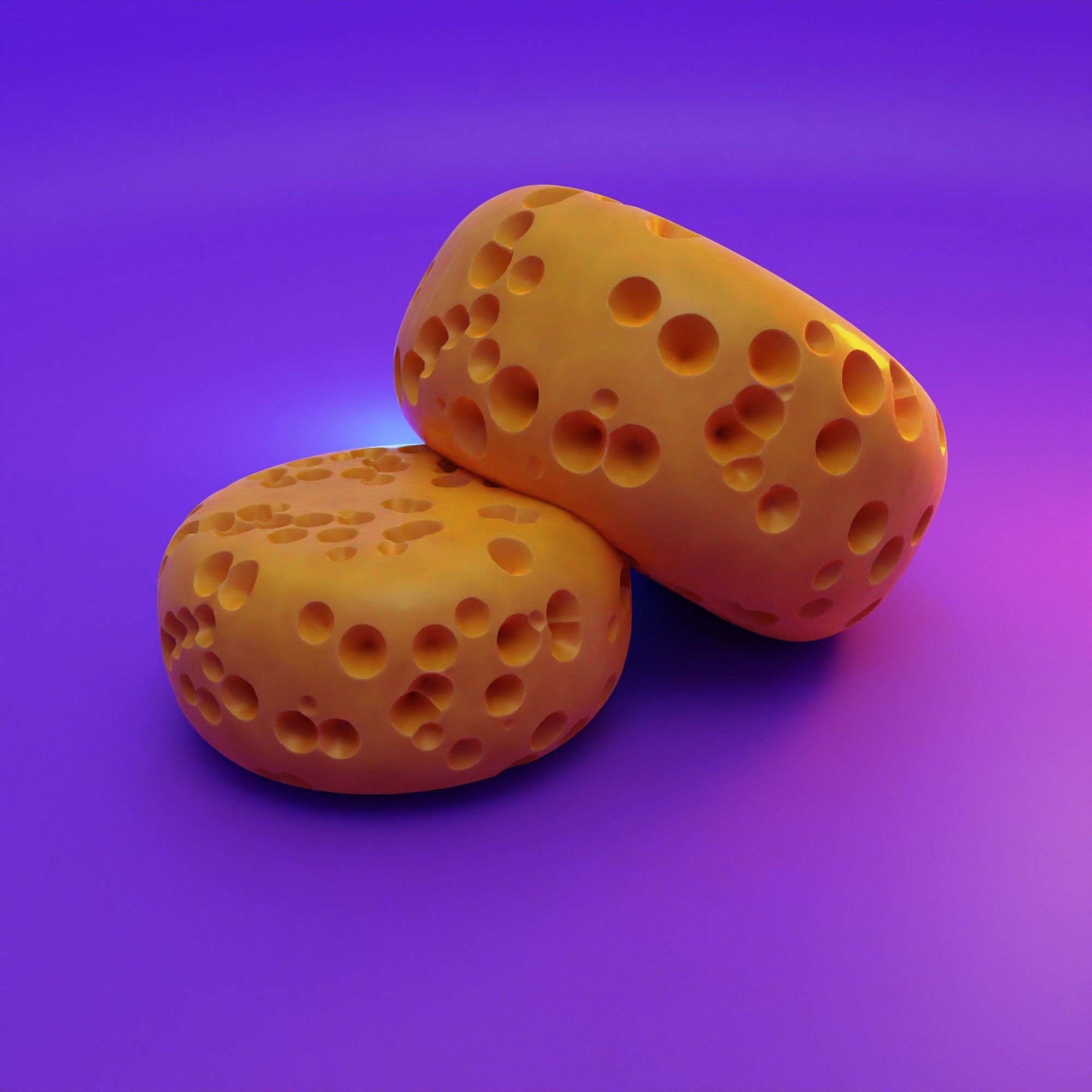 3d model of cheese with materials light and scene free 3D model | CGTrader