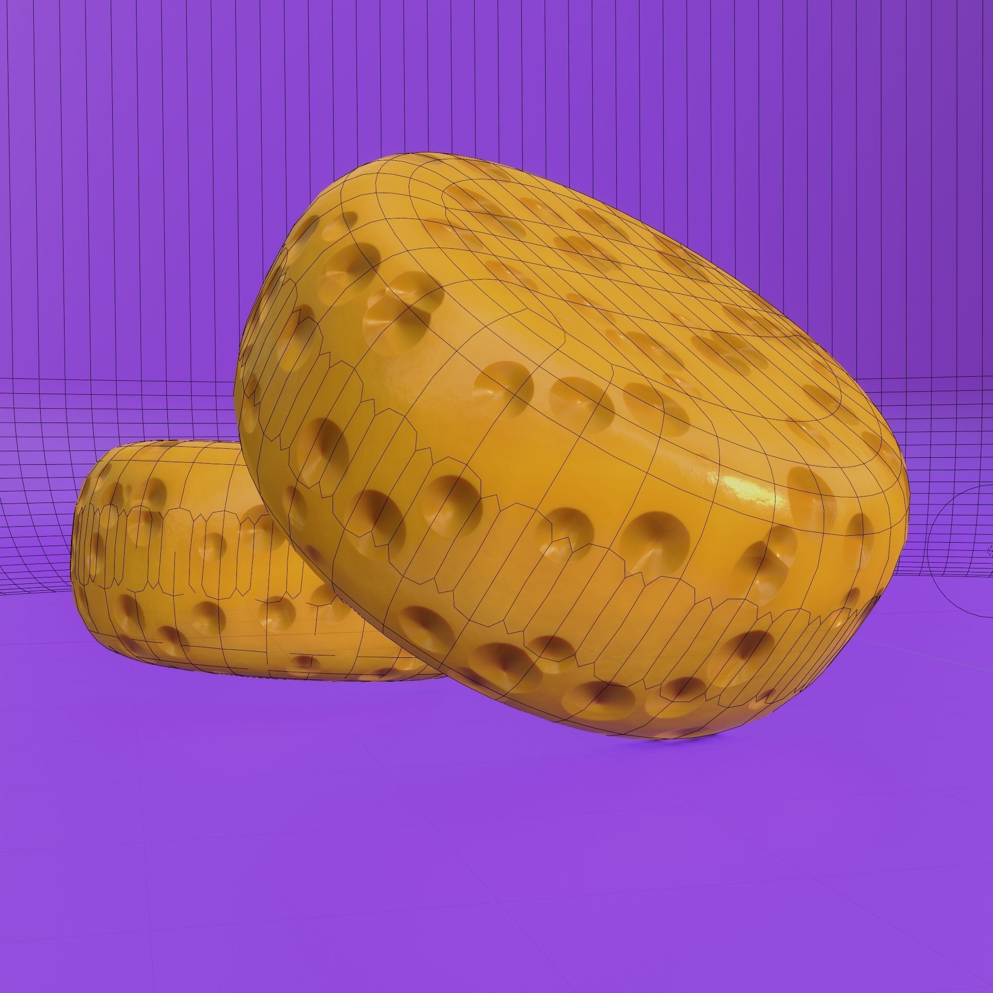 3d model of cheese with materials light and scene free 3D model | CGTrader