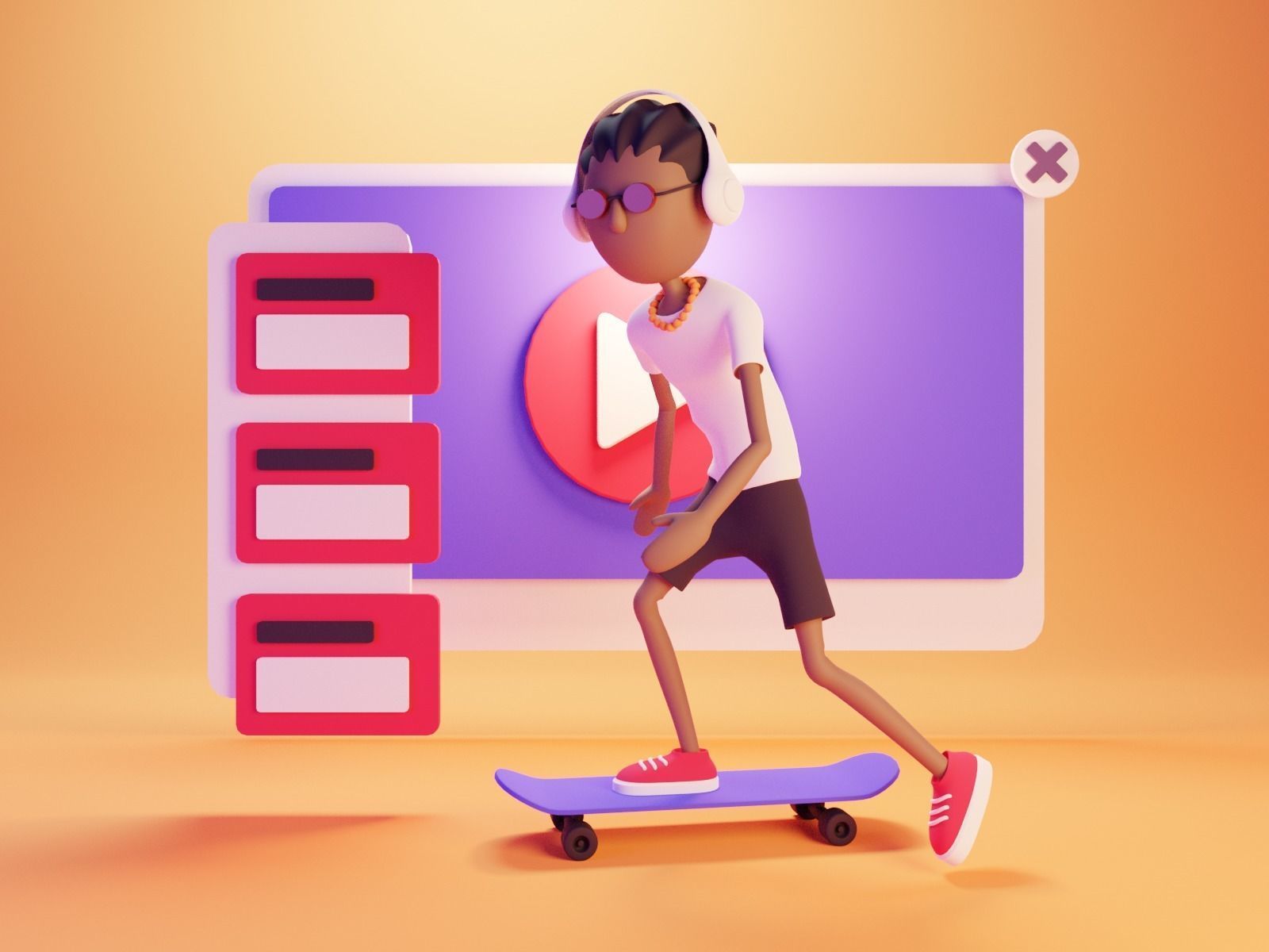 3D model Skater 3D model Render in blender VR / AR / low-poly | CGTrader