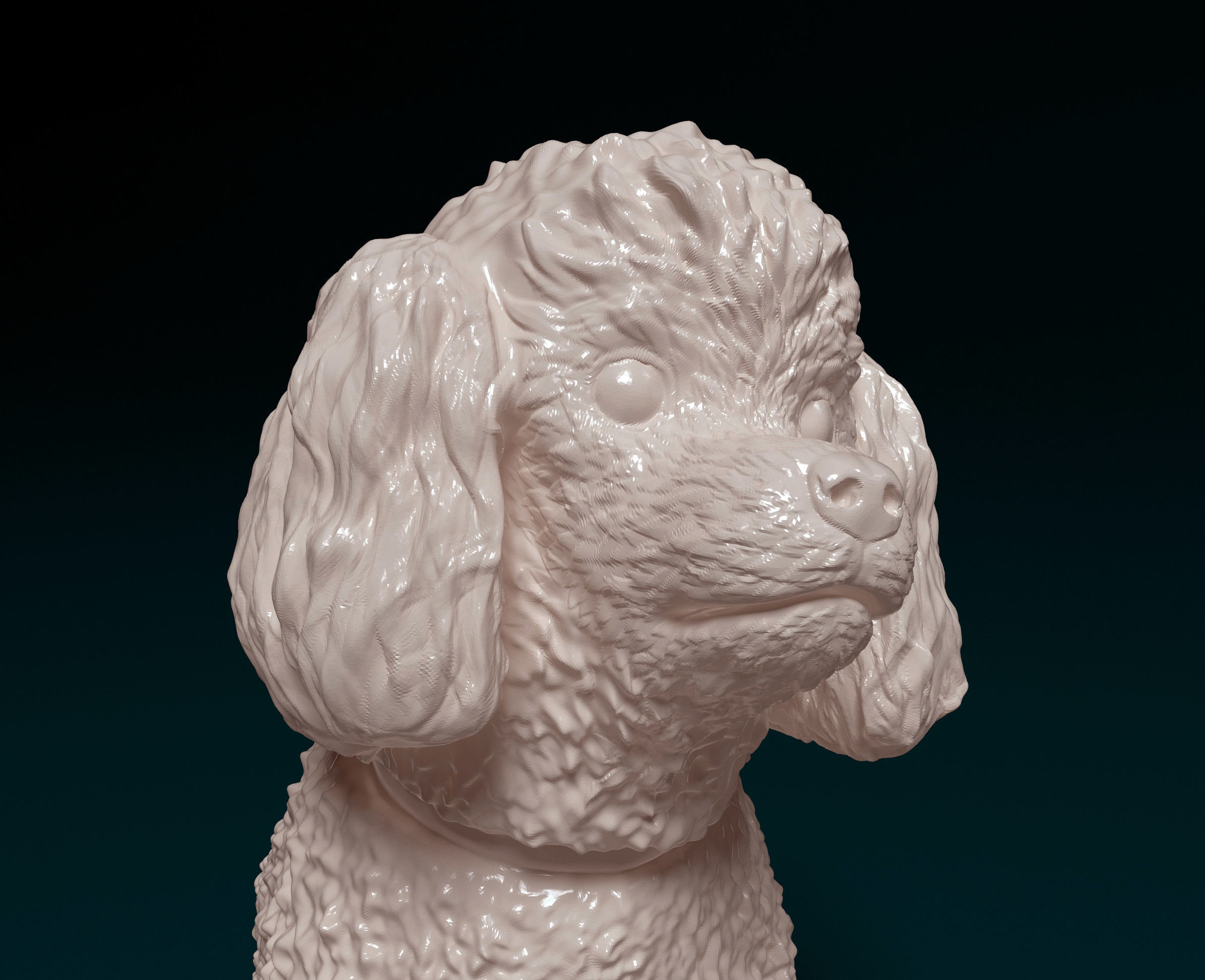 Toy Poodle sitting 3D model 3D printable | CGTrader