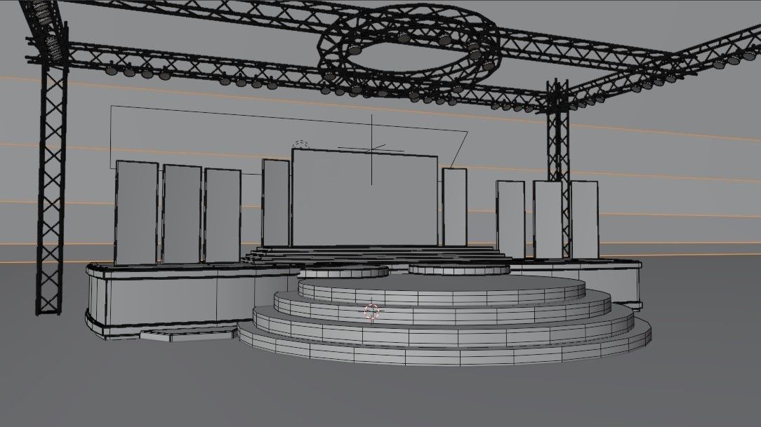 Corporate and Concert Event Stage 3D Model with Display 3D model | CGTrader