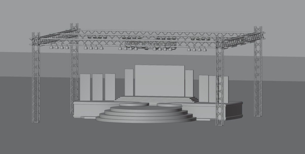Corporate and Concert Event Stage 3D Model with Display 3D model | CGTrader