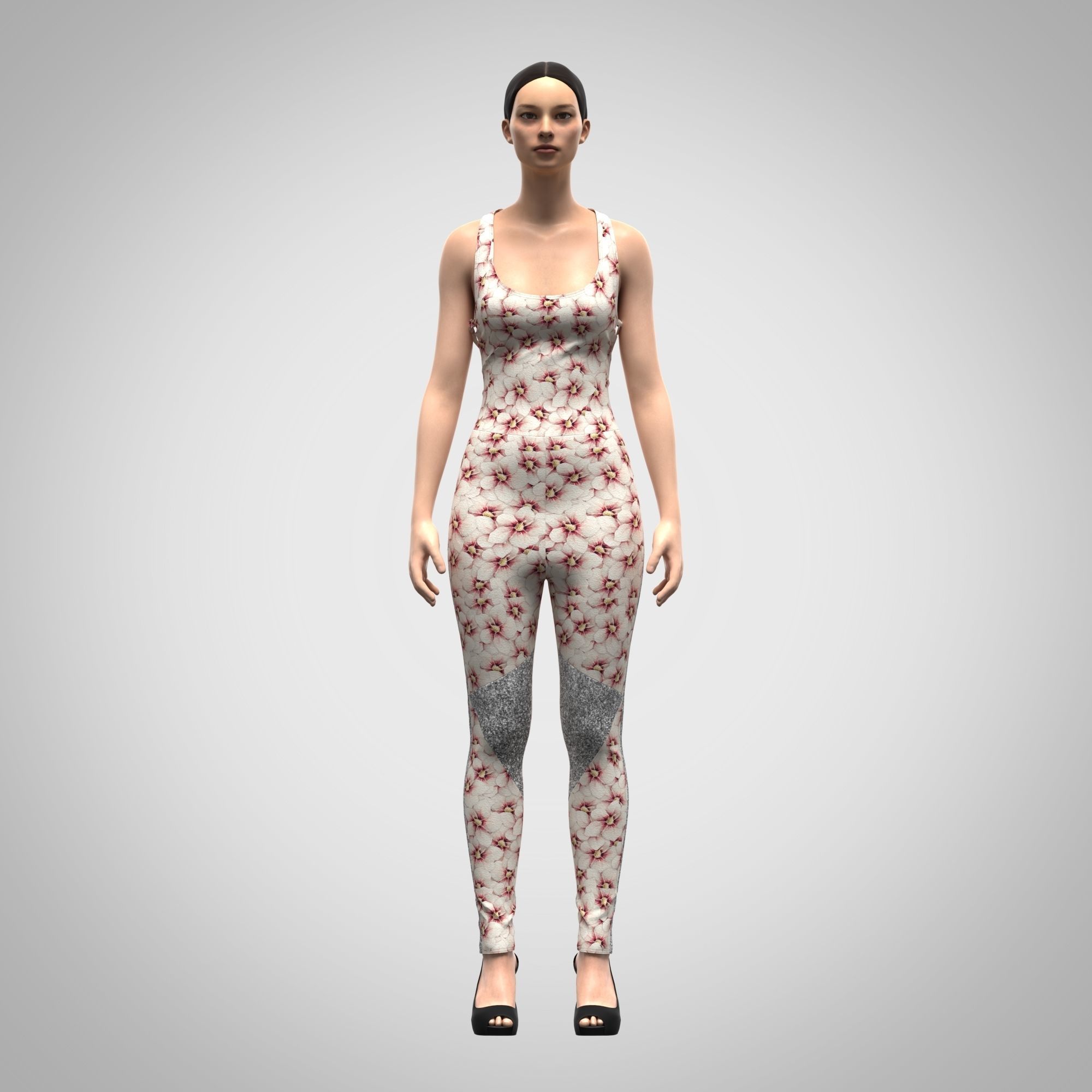 3D model Womens overall jumpsuit coverall VR / AR / low-poly | CGTrader