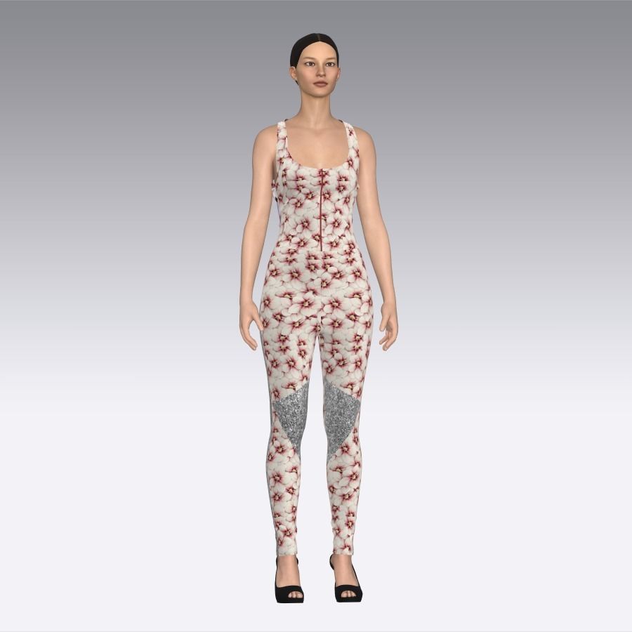 3D model Womens overall jumpsuit coverall VR / AR / low-poly | CGTrader