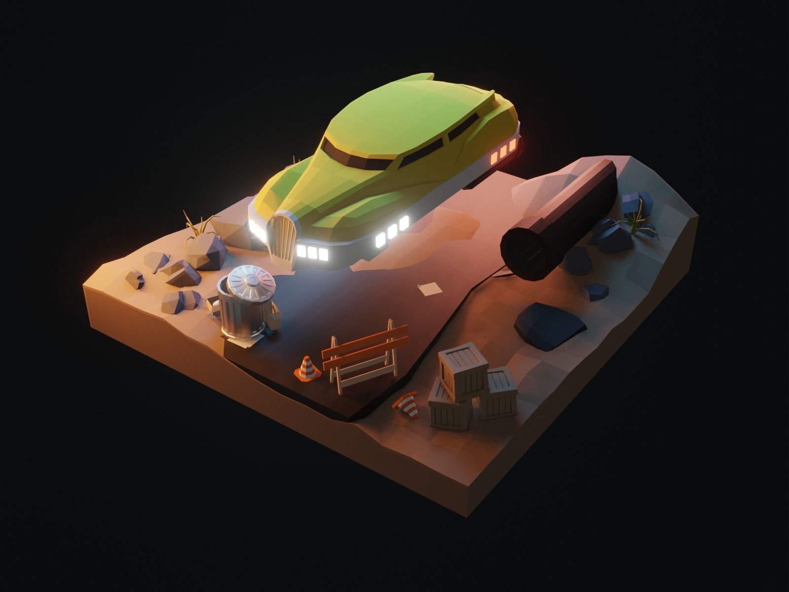 Cartoon HoverCar 3D model | CGTrader