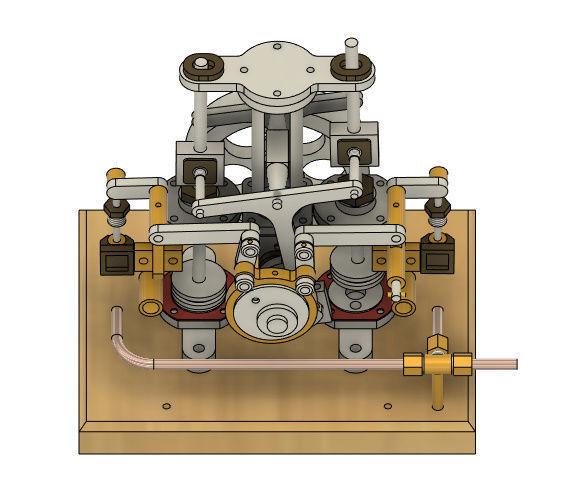 Bernays Two Cylinder Steam Engine 3D model | CGTrader