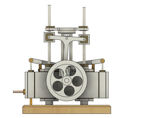 Bernays Two Cylinder Steam Engine 3D model | CGTrader