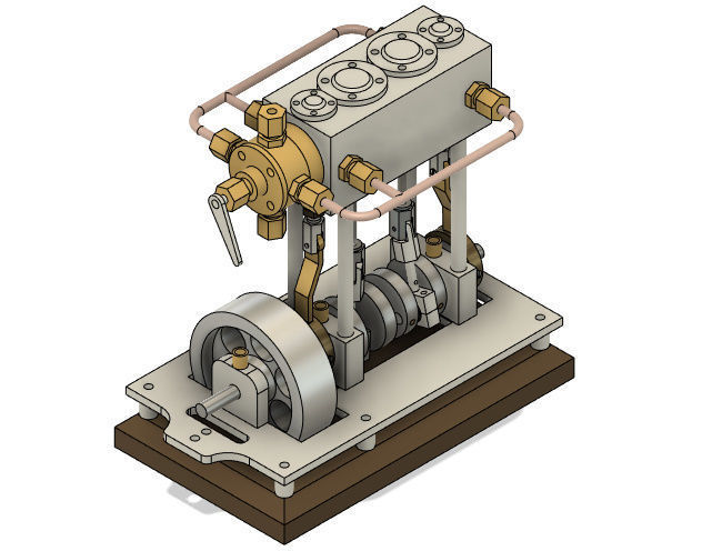 2 Cylinder Vertical Marine Type Steam Engine 3D model | CGTrader