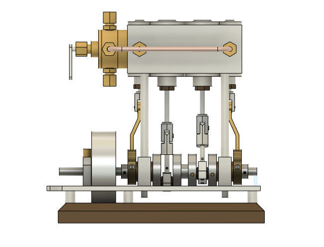 2 Cylinder Vertical Marine Type Steam Engine 3D model | CGTrader