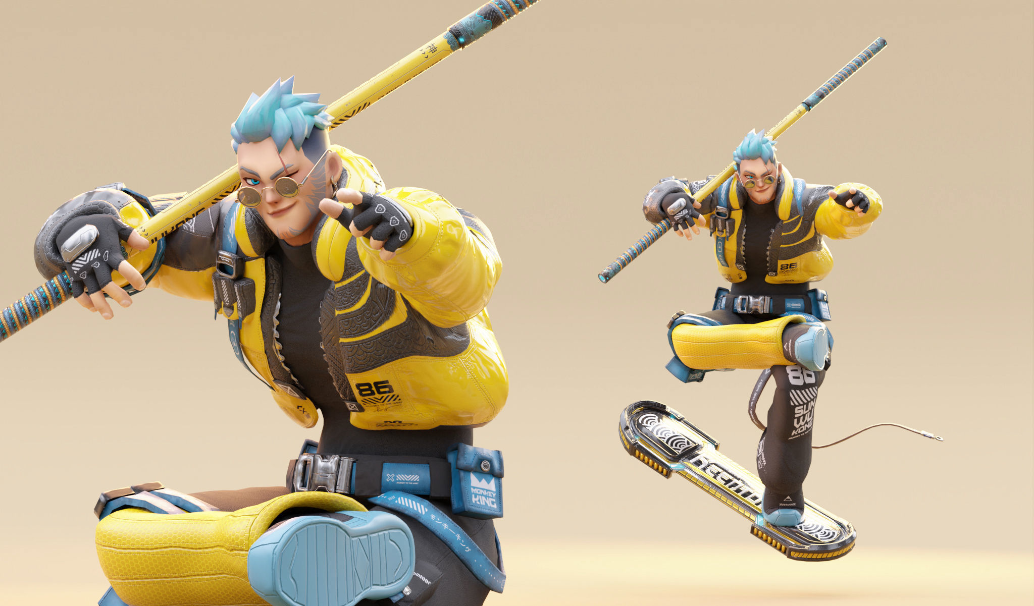 3D model SUN WUKONG THE MONKEY KING - Cyberpunk Version VR / AR / low ...