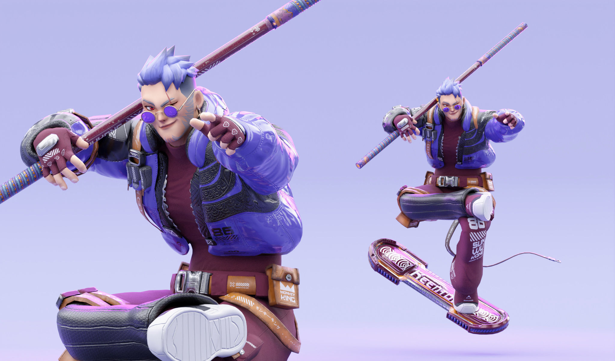 3D model SUN WUKONG THE MONKEY KING - Cyberpunk Version VR / AR / low ...