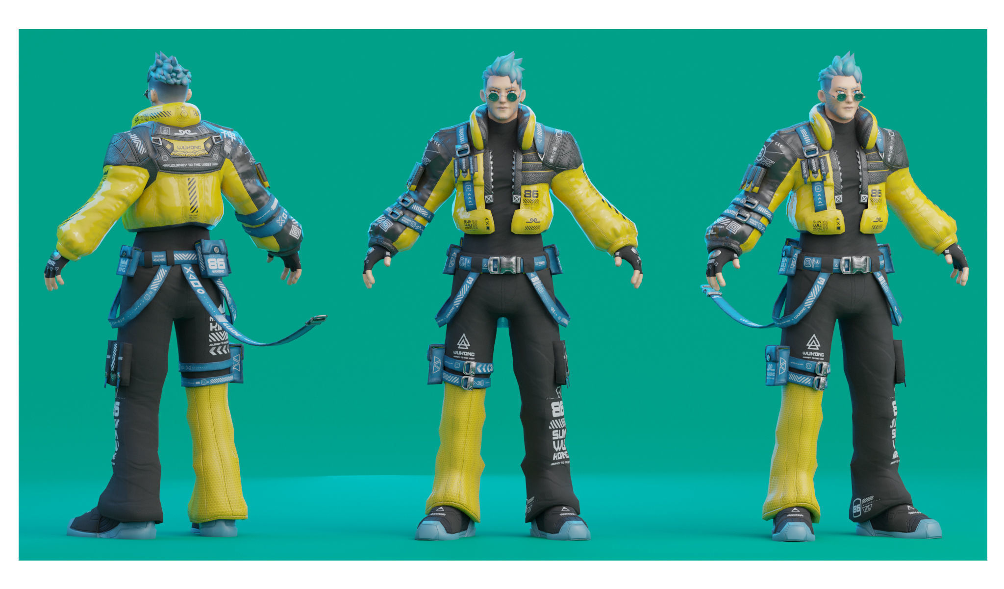 3D model SUN WUKONG THE MONKEY KING - Cyberpunk Version VR / AR / low ...