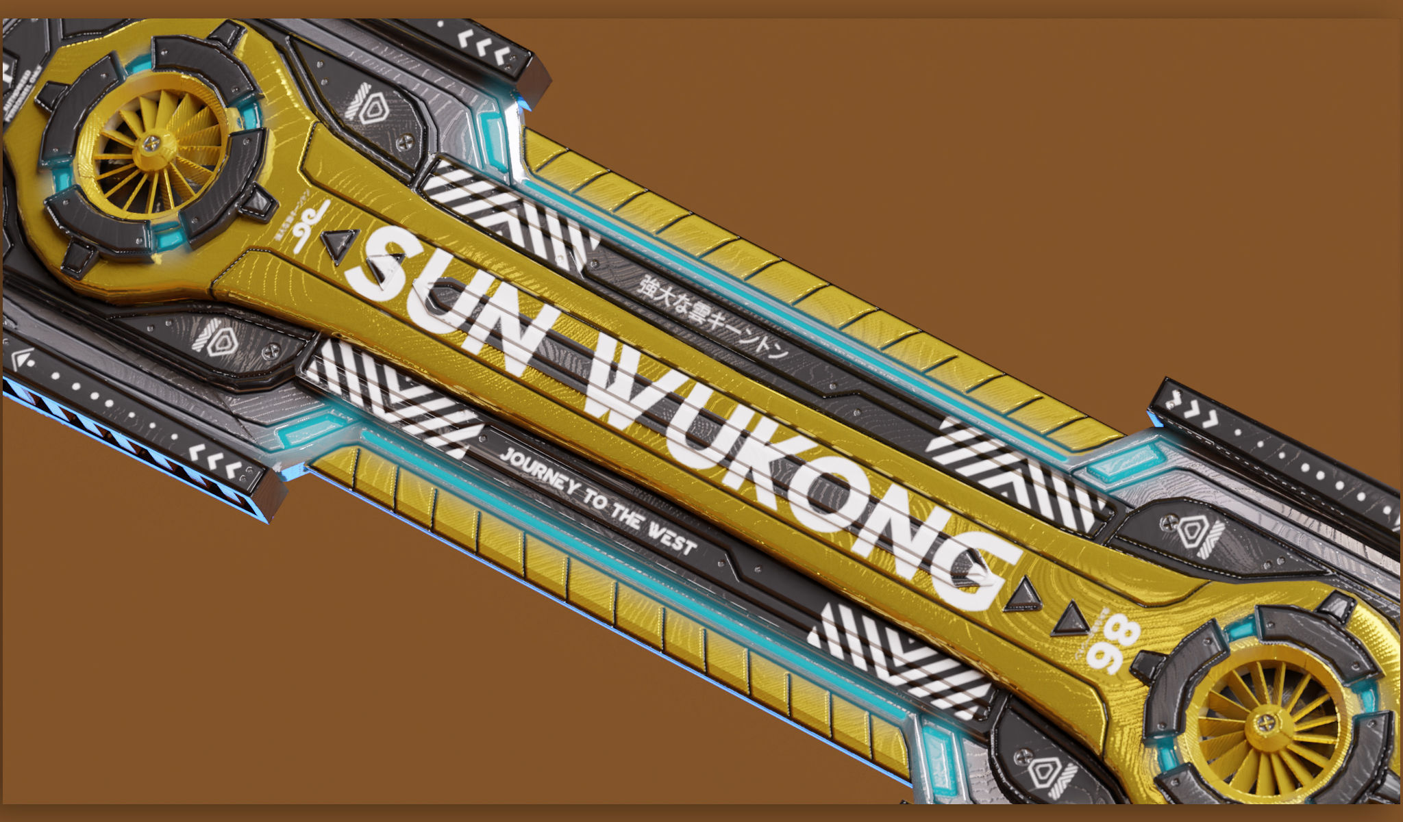 3D model SUN WUKONG THE MONKEY KING - Cyberpunk Version VR / AR / low ...