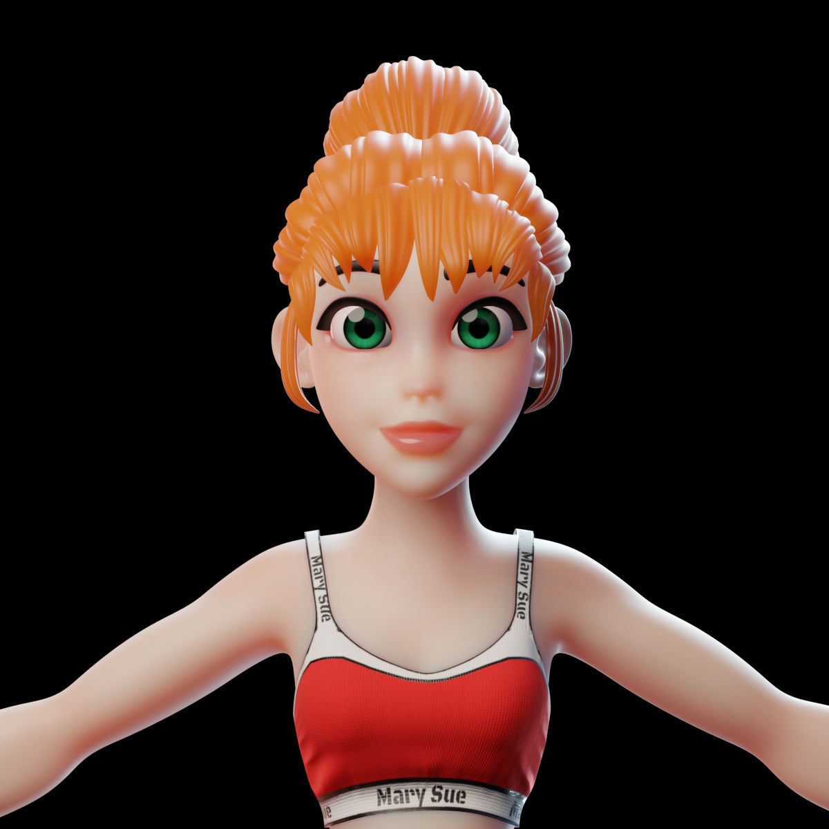 3d Model Cartoon Girl Vr Ar Low Poly Cgtrader