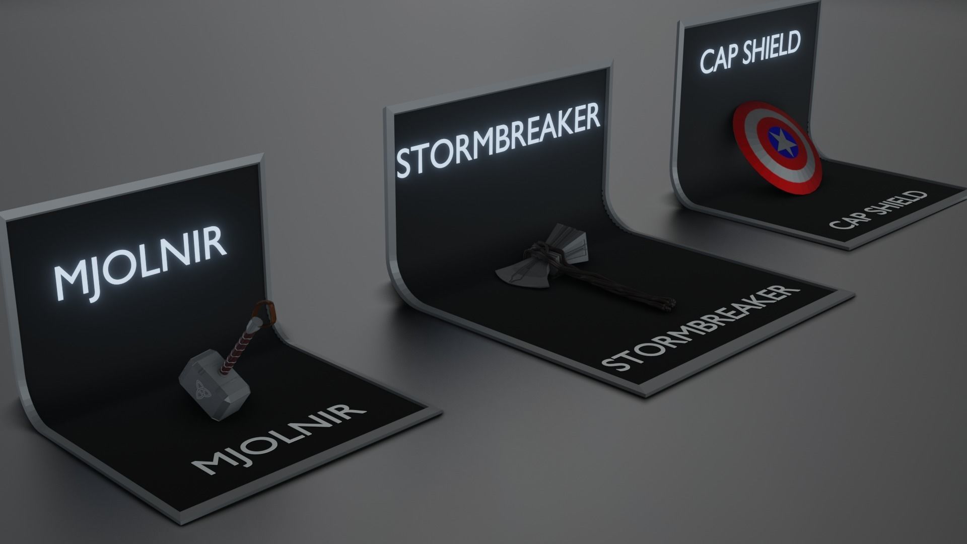 3D model marvel weapon pack VR / AR / low-poly | CGTrader