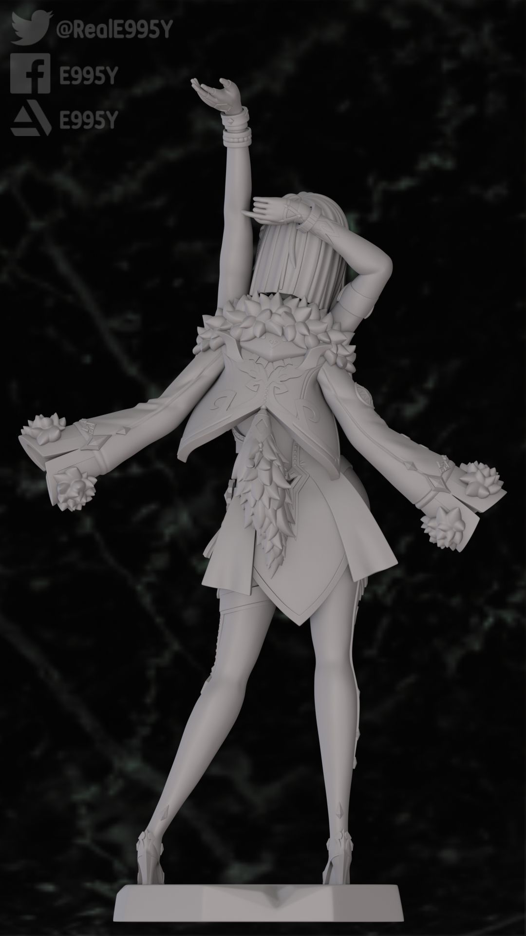 Genshin Impact - Yelan Figure STL file for 3D printing 3D model 3D ...