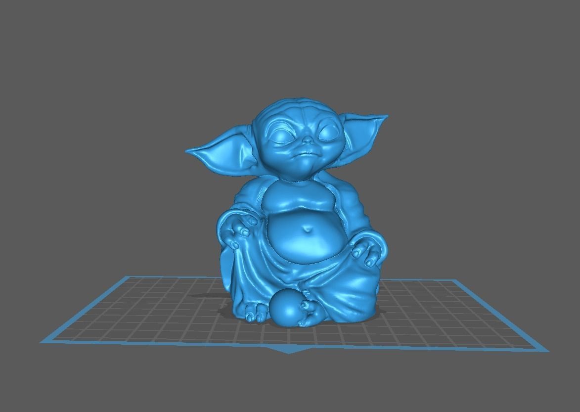 Baby Yoda Meditation time Buddha statue Grogu fan art 3D model | CGTrader