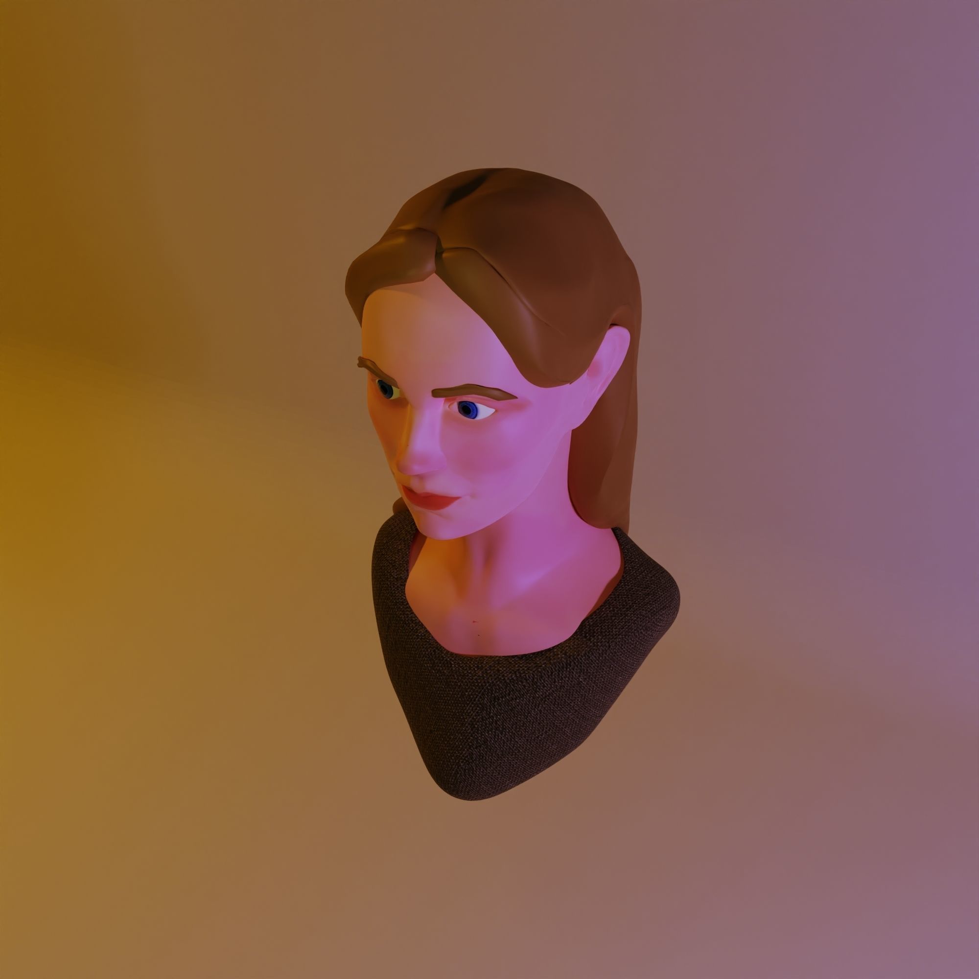 Head of a stylized cartoon girl 3D mode free 3D model | CGTrader