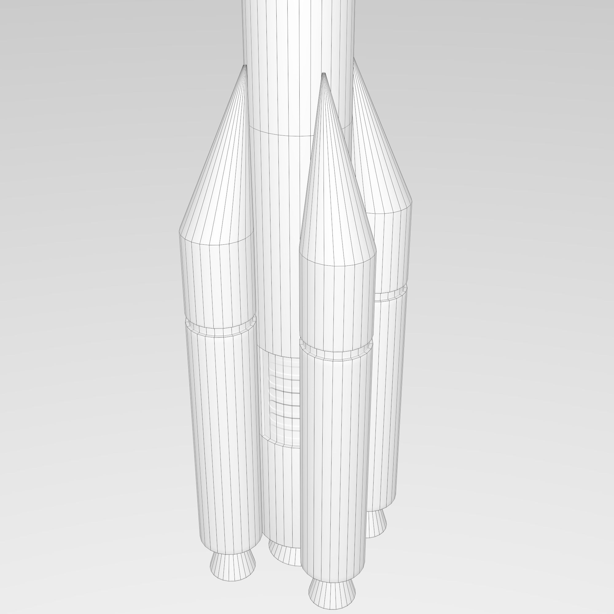 3D model Simple model of a space rocket of three types VR / AR / low ...