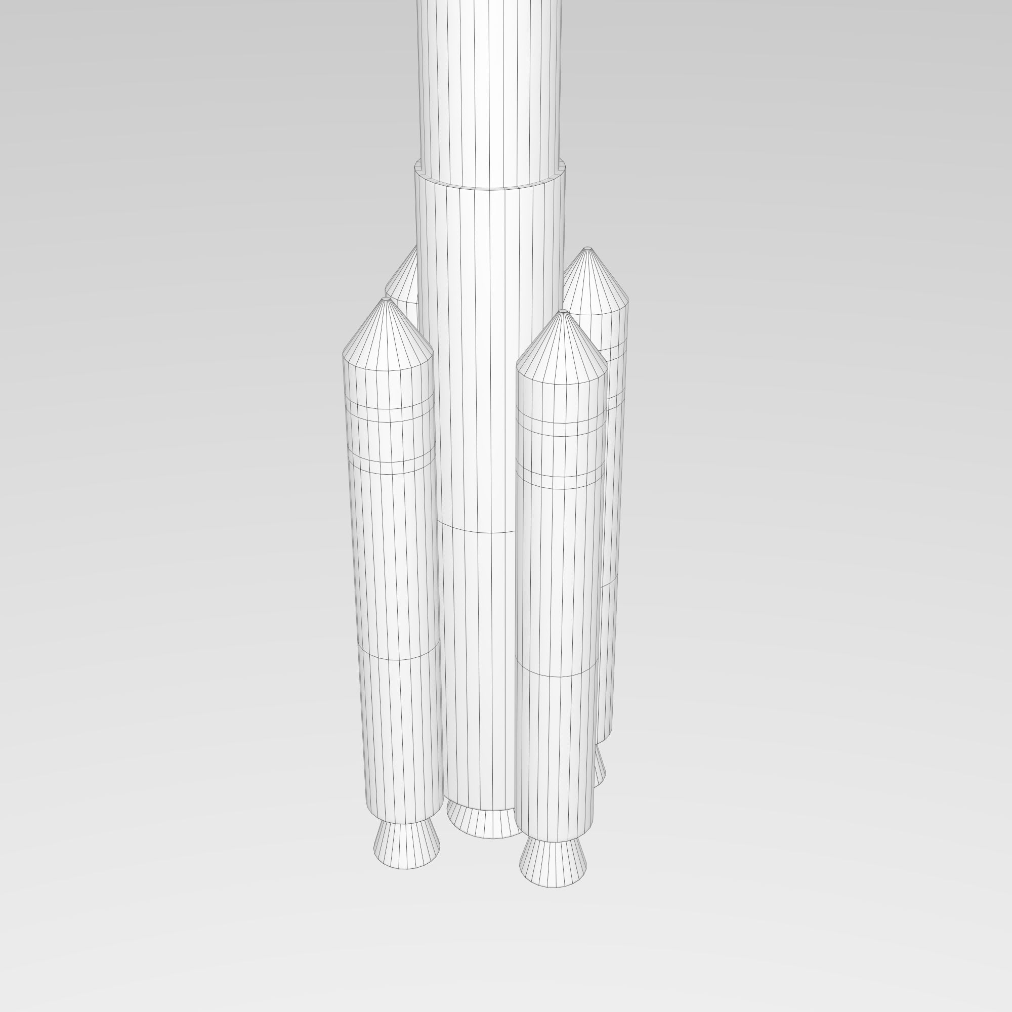 3D model Simple model of a space rocket of three types VR / AR / low ...