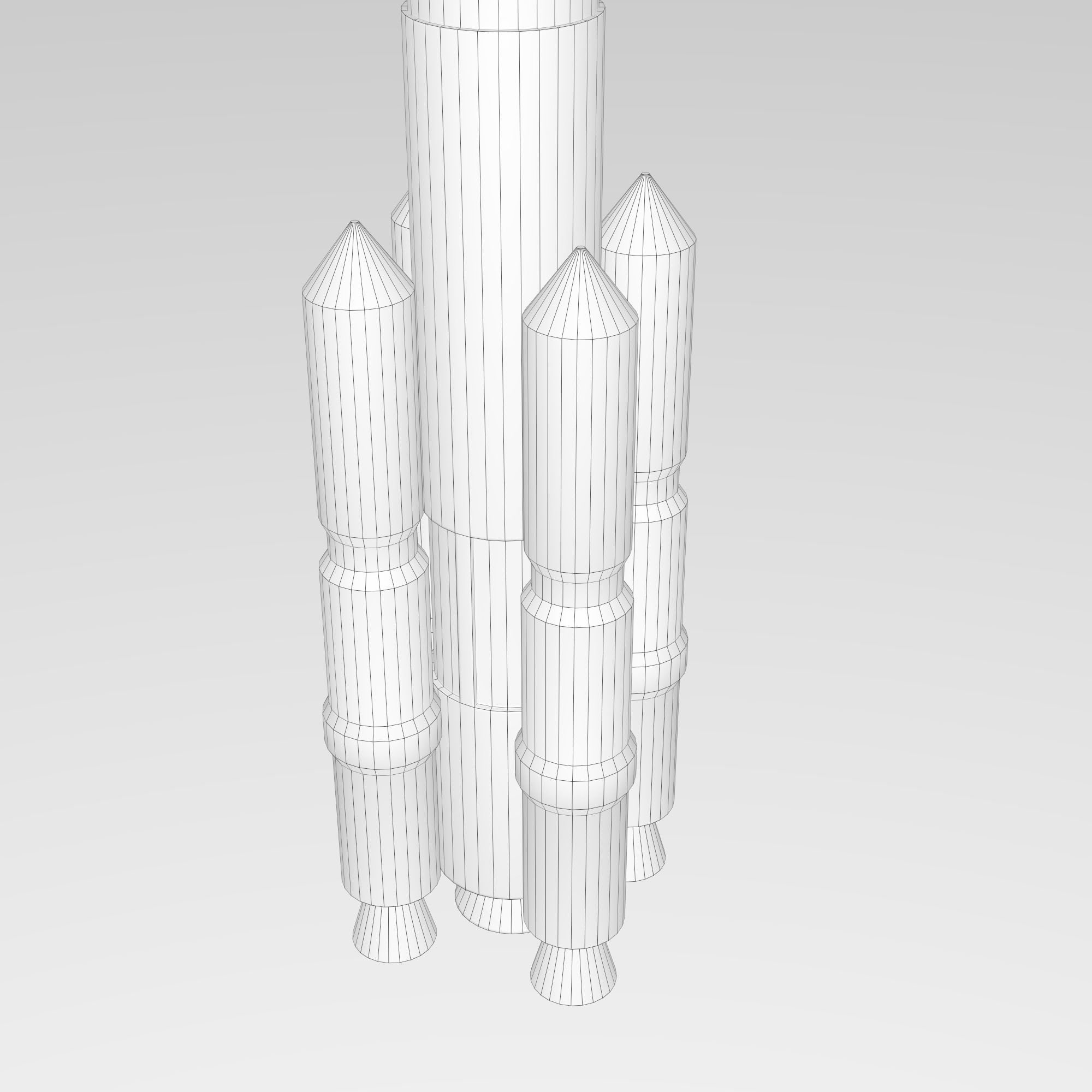 3D model Simple model of a space rocket of three types VR / AR / low ...