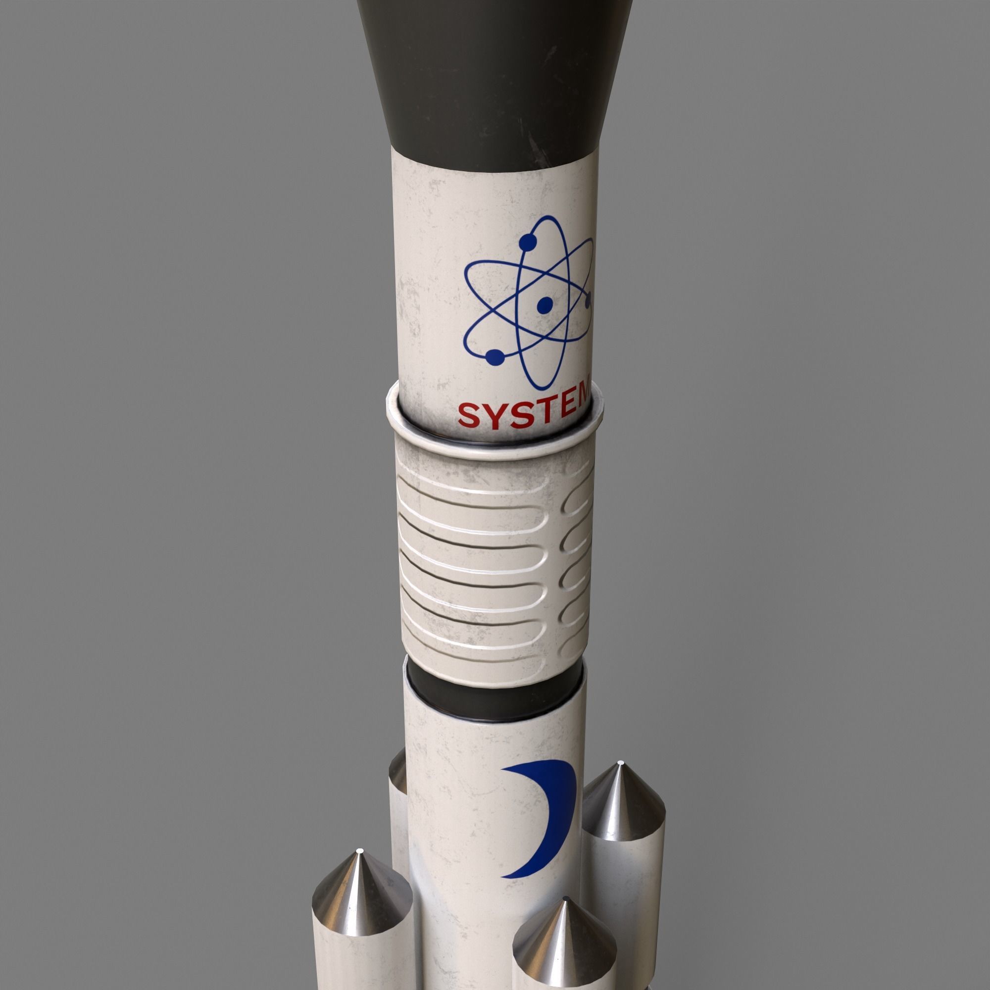 3D model Simple model of a space rocket of three types VR / AR / low ...