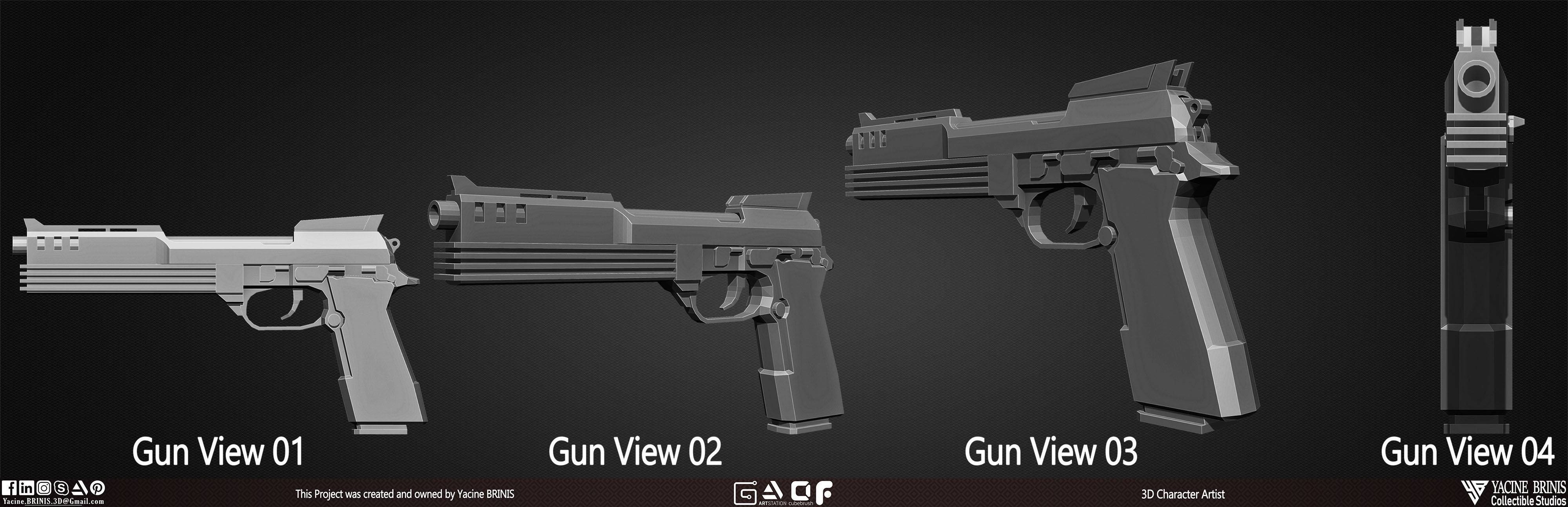 3D model 25 Guns Kitbash Volume 03 VR / AR / low-poly | CGTrader