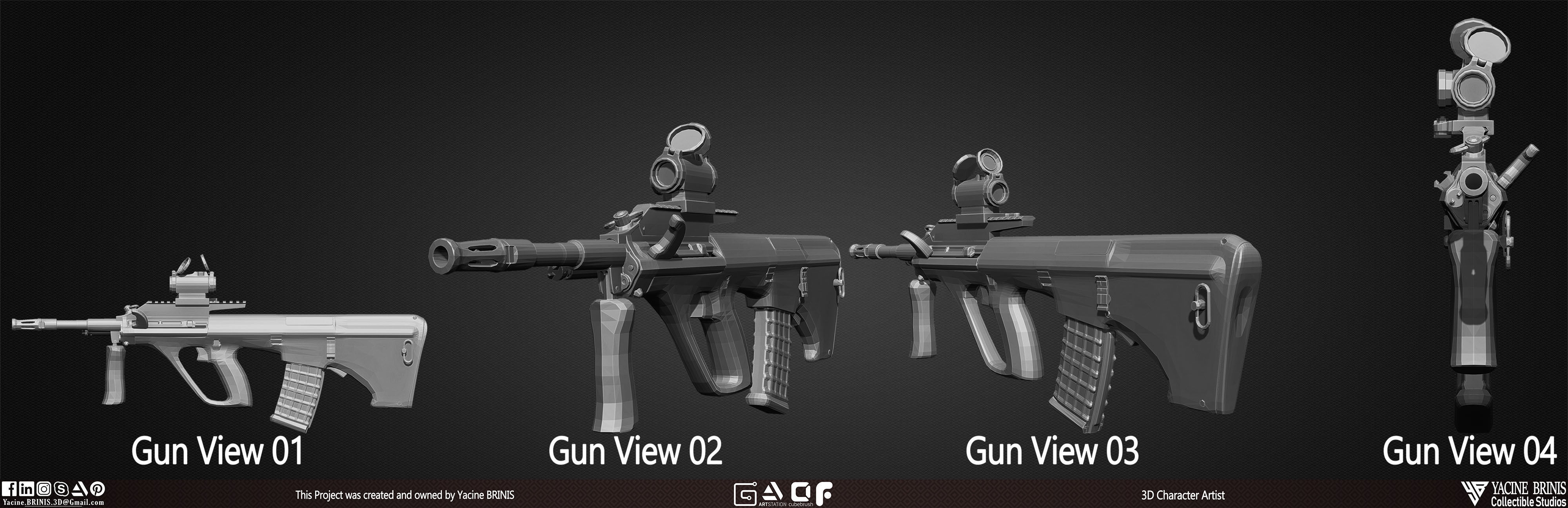 3D model 25 Guns Kitbash Volume 03 VR / AR / low-poly | CGTrader