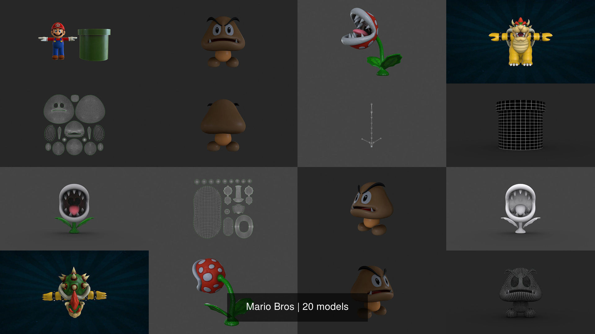 3D Model Collection Mario Bros VR / AR / low-poly | CGTrader