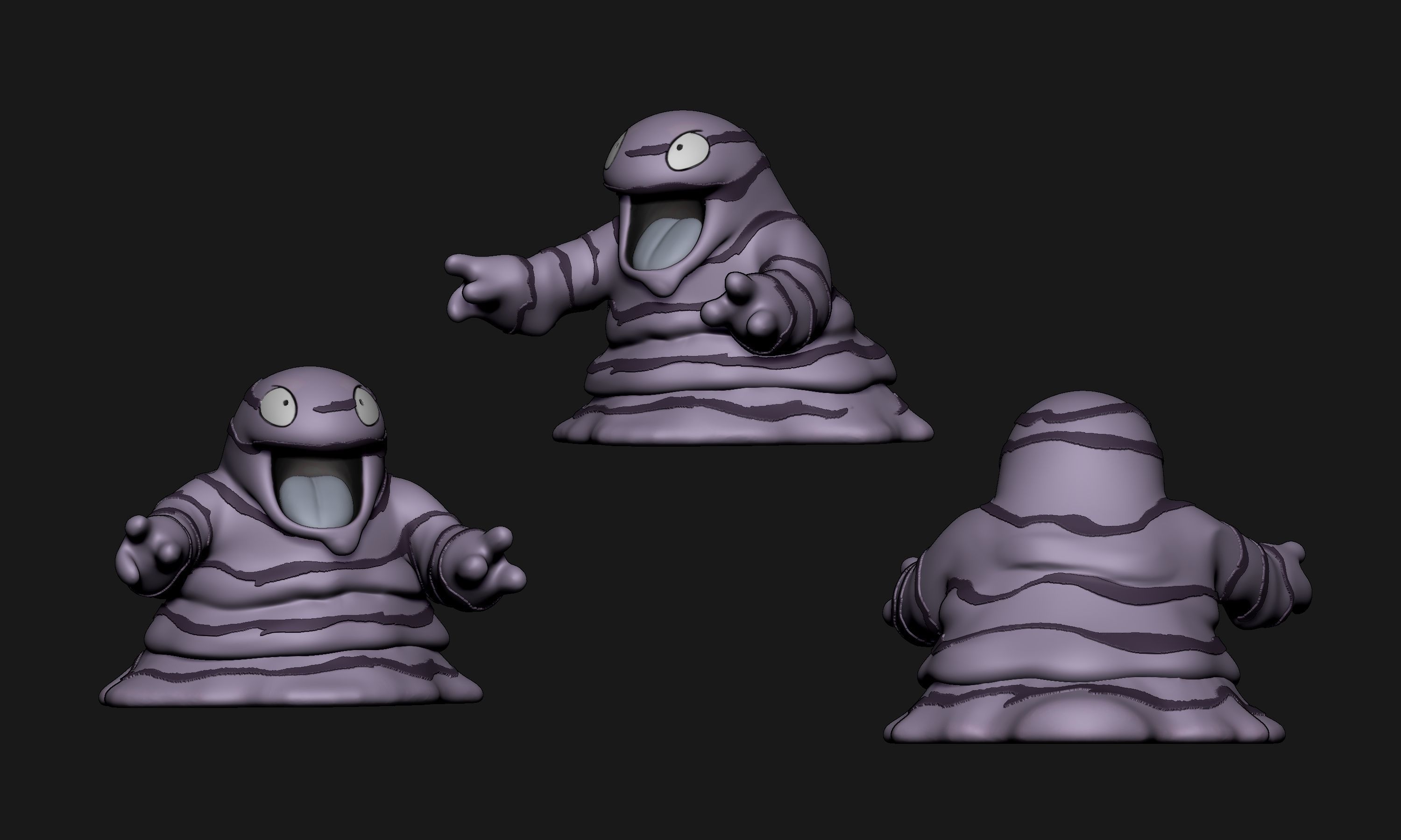 Pokemon - Grimer and Muk with 2 poses 3D model 3D printable | CGTrader