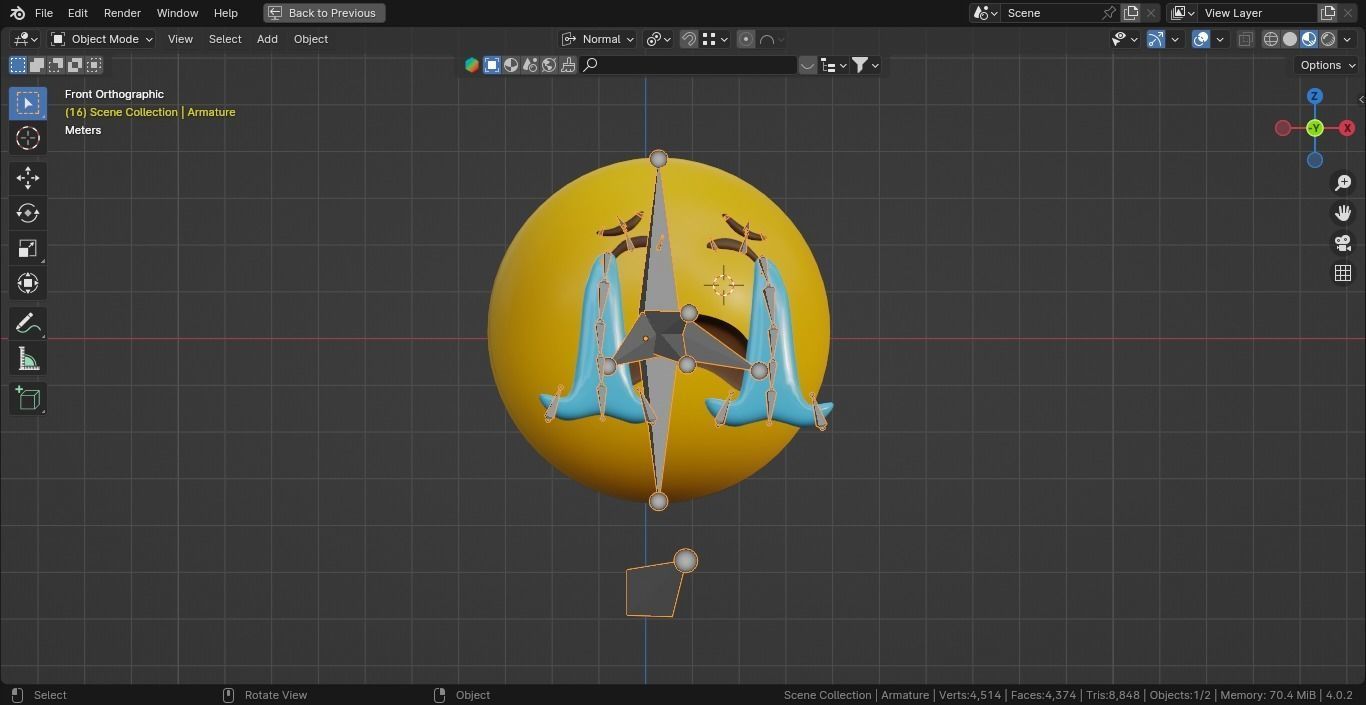 Crying Yellow Ball Emoticon Emoji or Smiley 3D model animated rigged ...