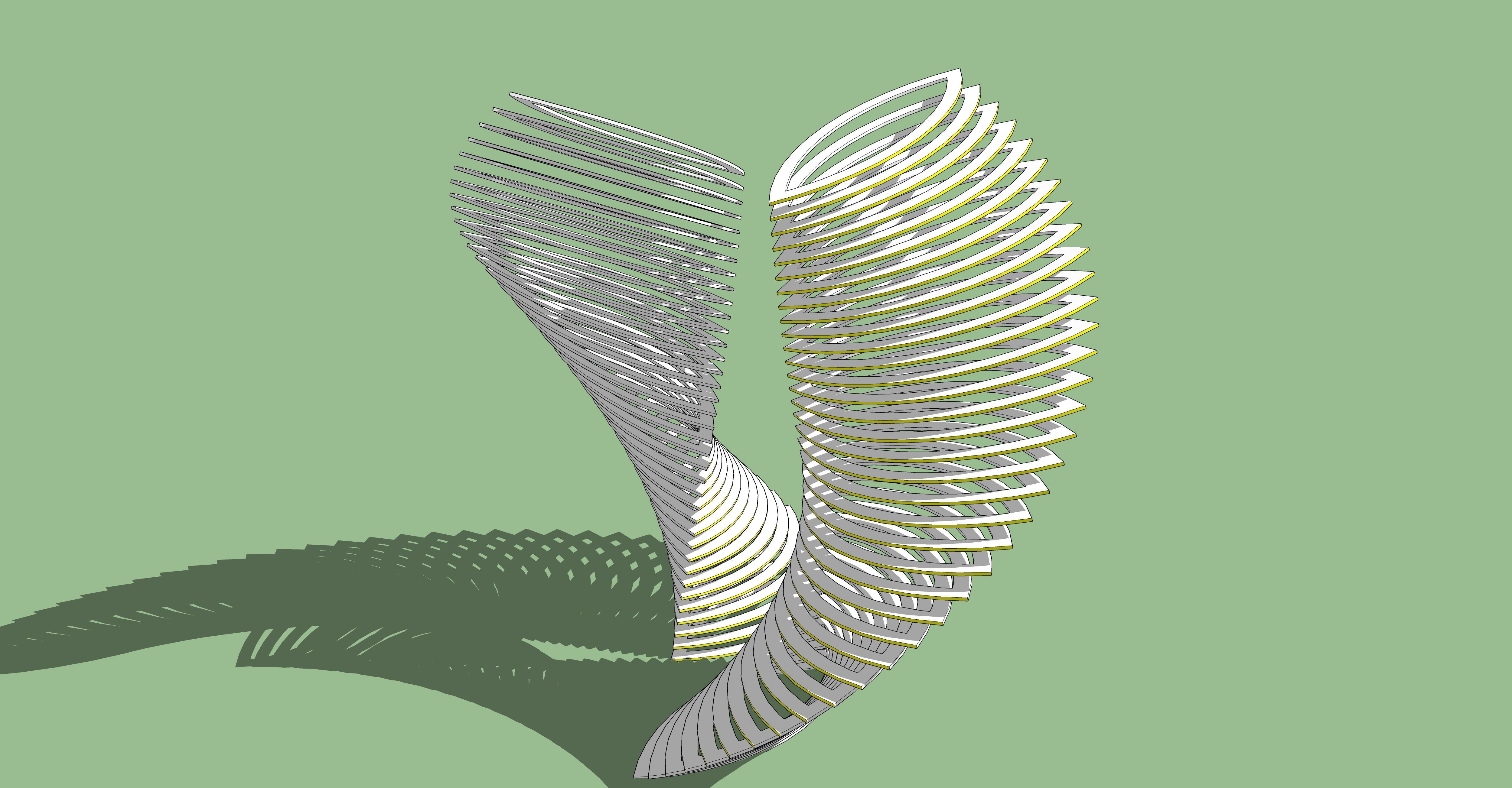 Twin Leaf Column 3d Sketchup 3D model | CGTrader