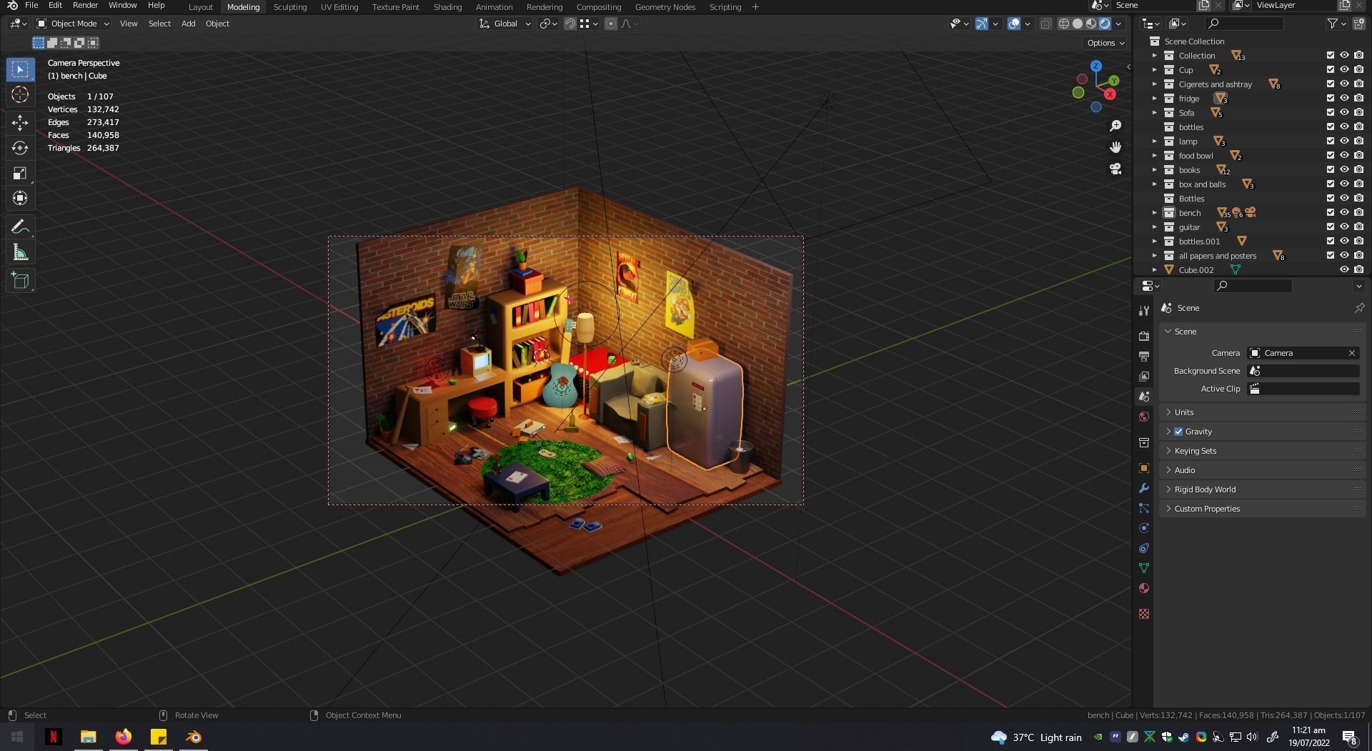 3D model Retro 80s Kids room blender VR / AR / low-poly | CGTrader