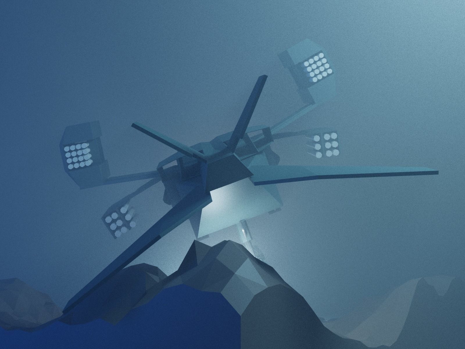 Cartoon Alien Dropship Scene 3D model | CGTrader