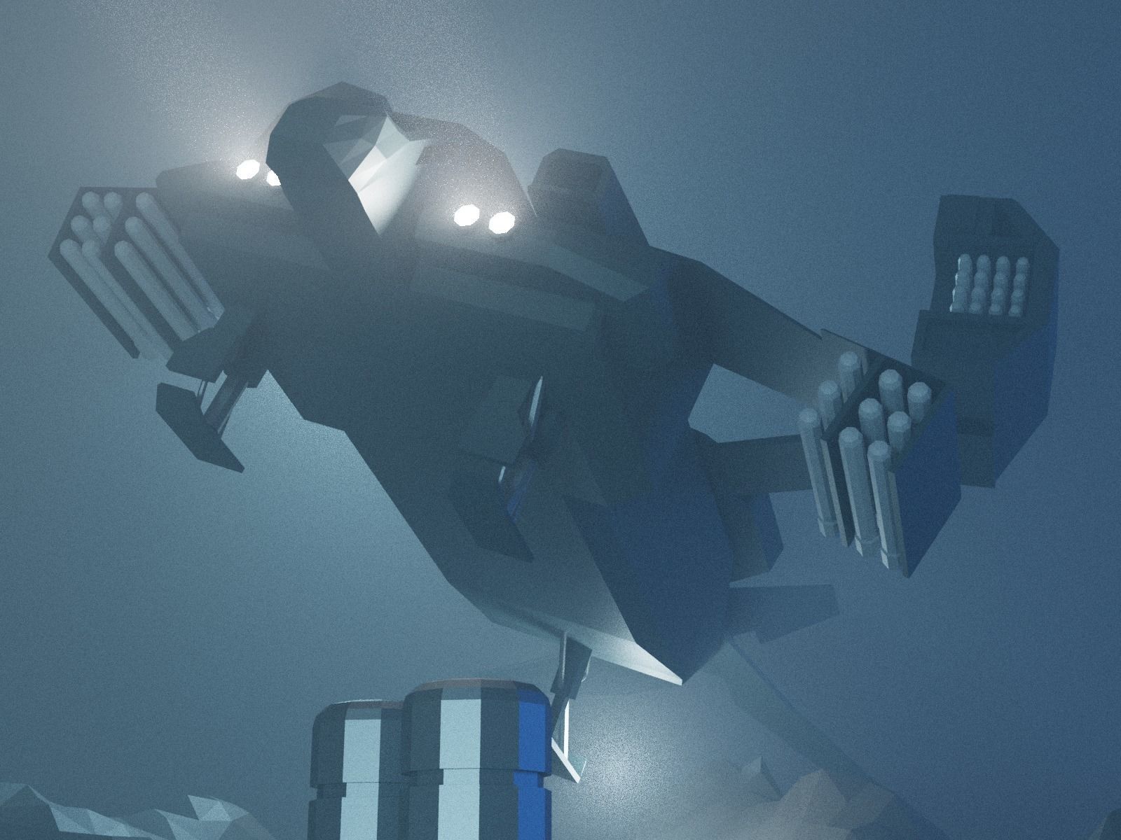 Cartoon Alien Dropship Scene 3D model | CGTrader