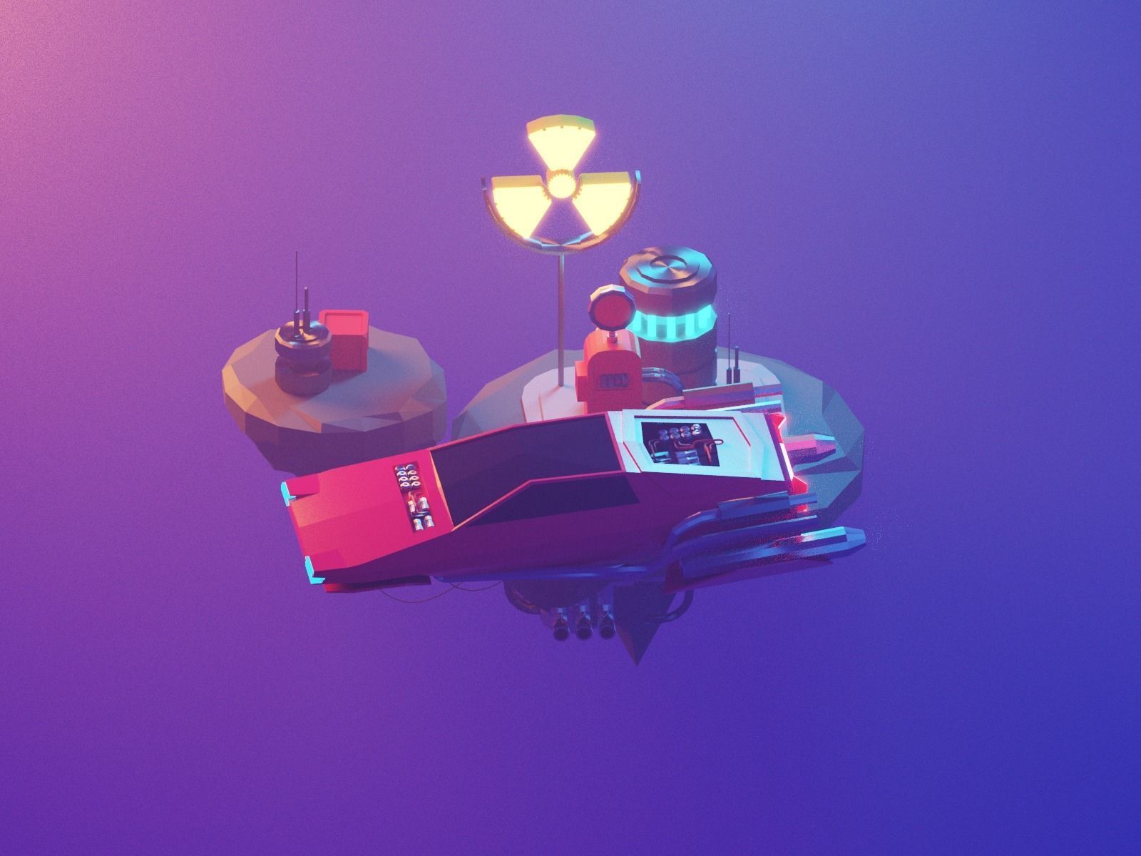Cartoon Plutonium Station scene 3D model | CGTrader
