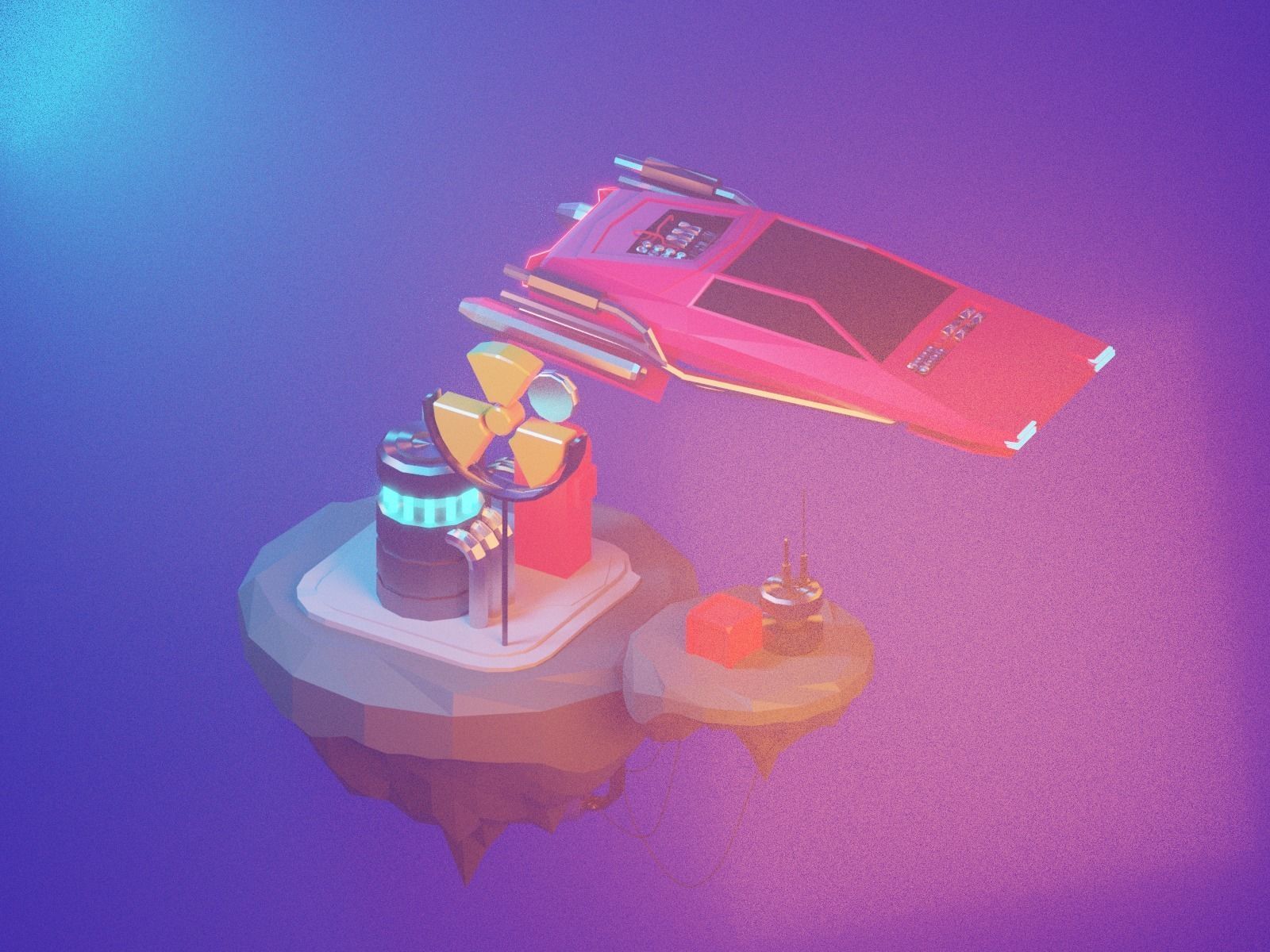 Cartoon Plutonium Station scene 3D model | CGTrader