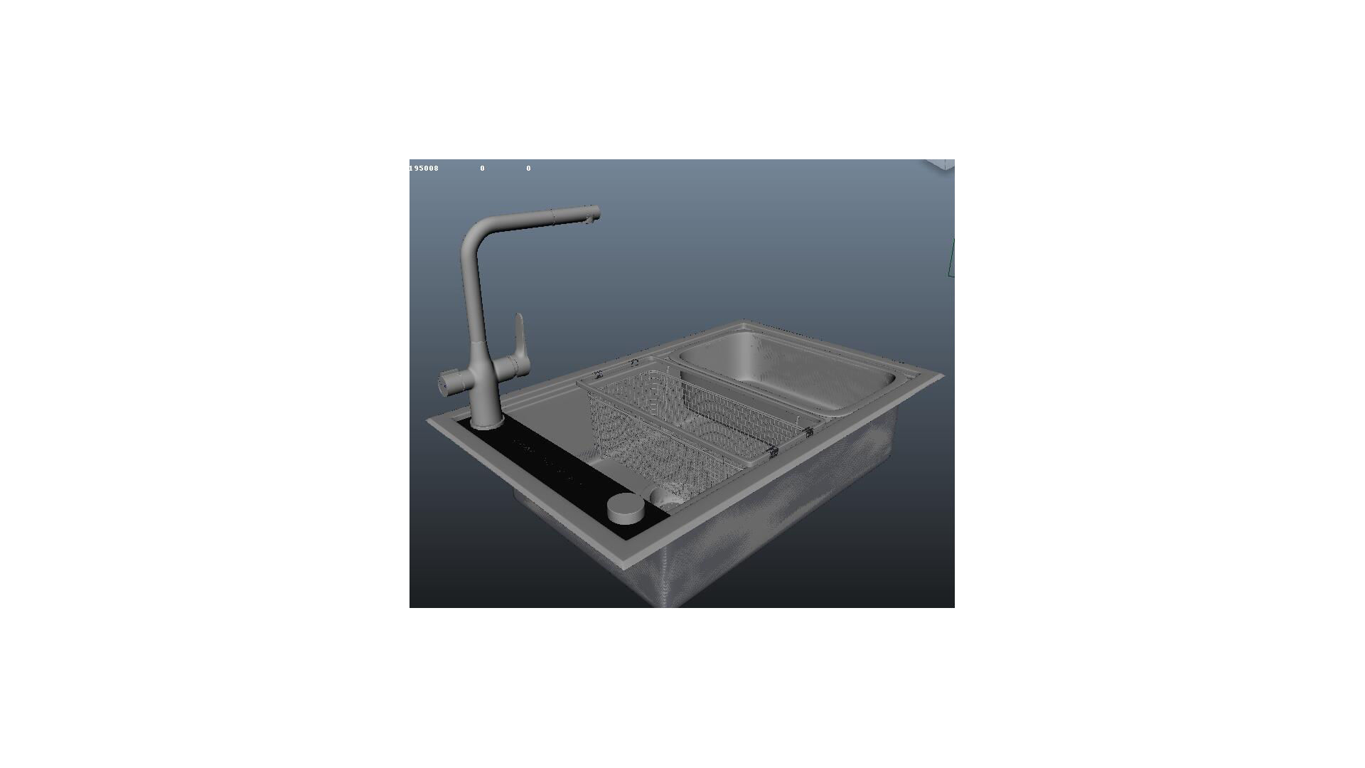 kitchen cistern sink 3D model | CGTrader